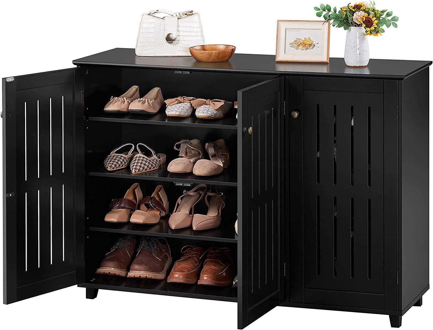 Free Standing Shoe Rack Adjustable Storage Organizer 4 Tier Shoe Rack ...