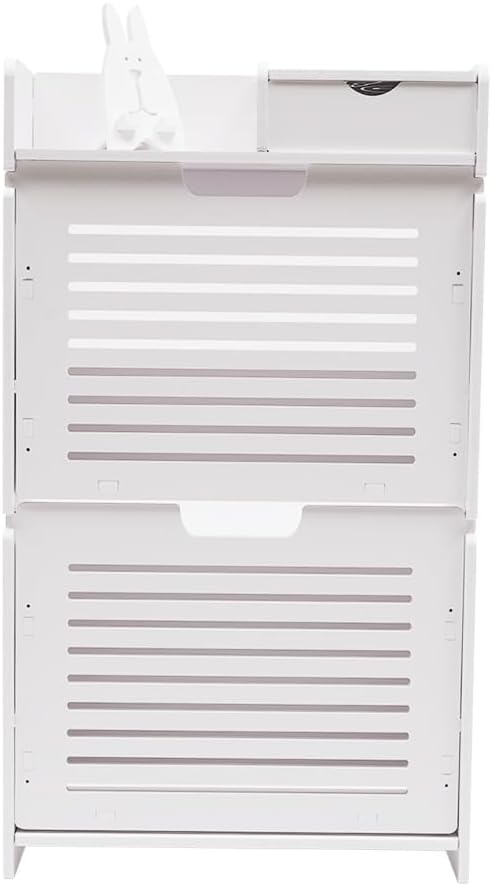 Free Standing Shoe Racks 2 Flip Drawer Shoe Storage Cabinet for ...