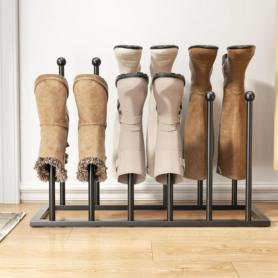 Free Standing Shoe Racks - Black Metal Boot Rack for Dorm Room, Closet ...