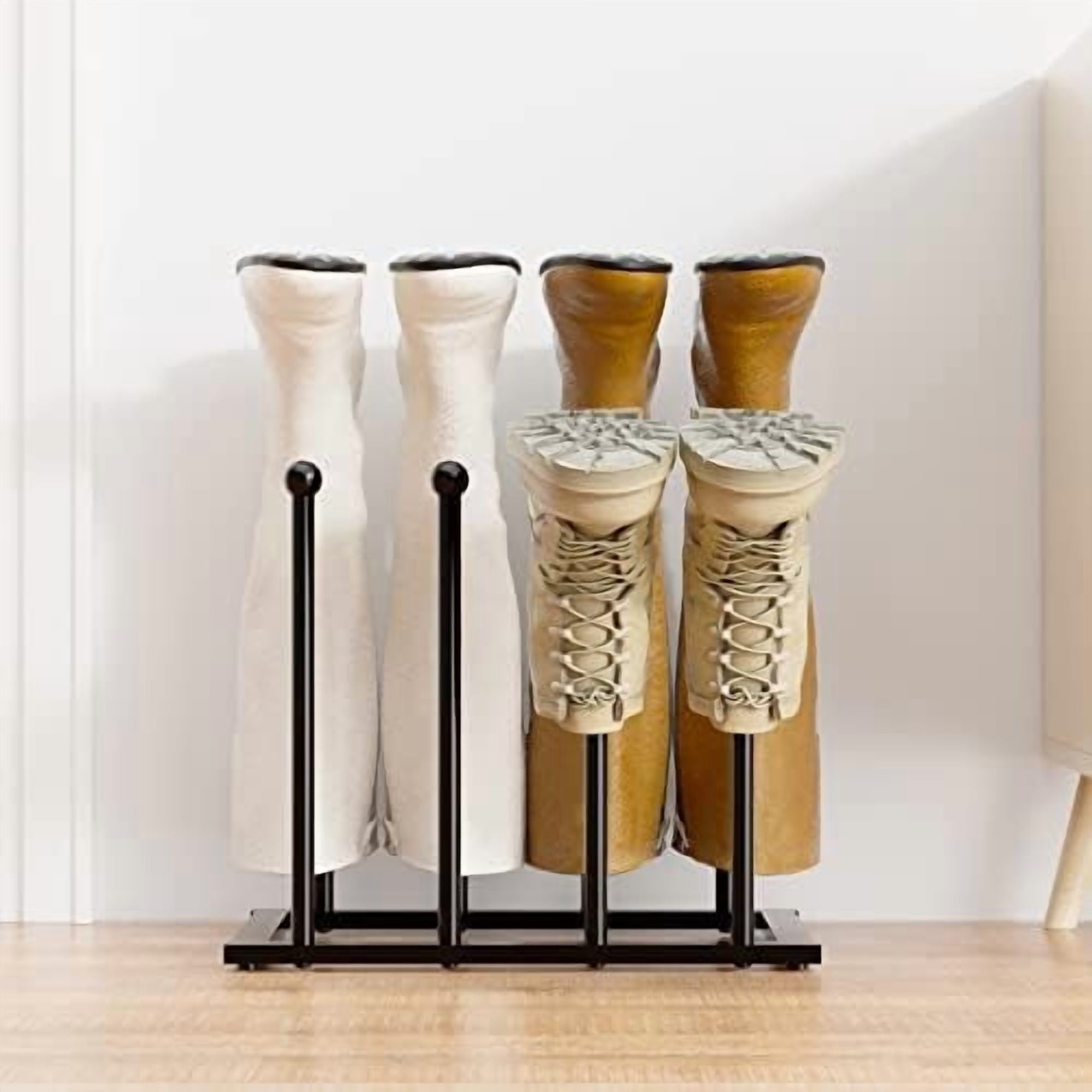 Free Standing Shoe Racks - Black Metal Boot Rack, Shoe Organizer for ...