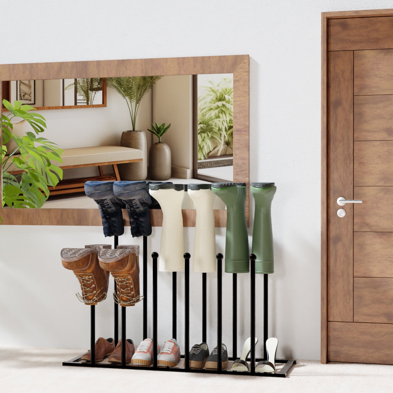 Free Standing Shoe Racks for Boots-Boot Rack for 6 Pairs, Boot Storage ...