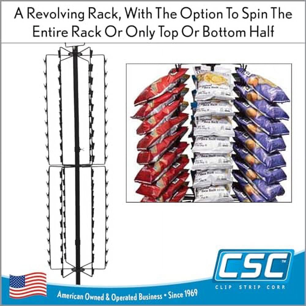 Free Standing Spinner Retail Display Rack Corp, 68.5" H,108 Total Clips ...