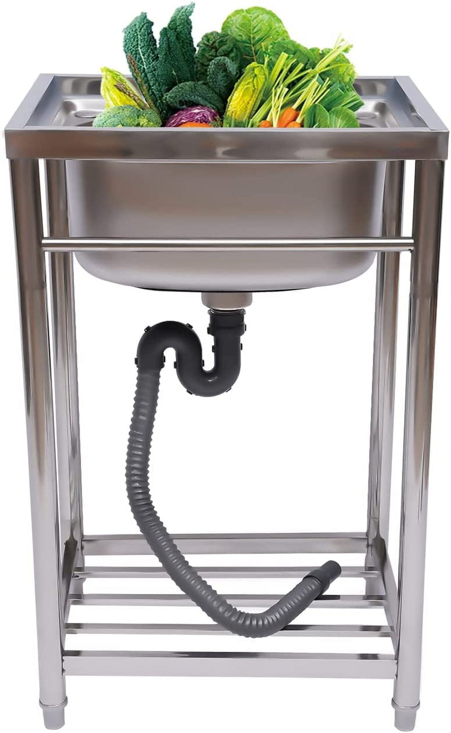 Free Standing Stainless-Steel Single Bowl, Commercial Restaurant ...