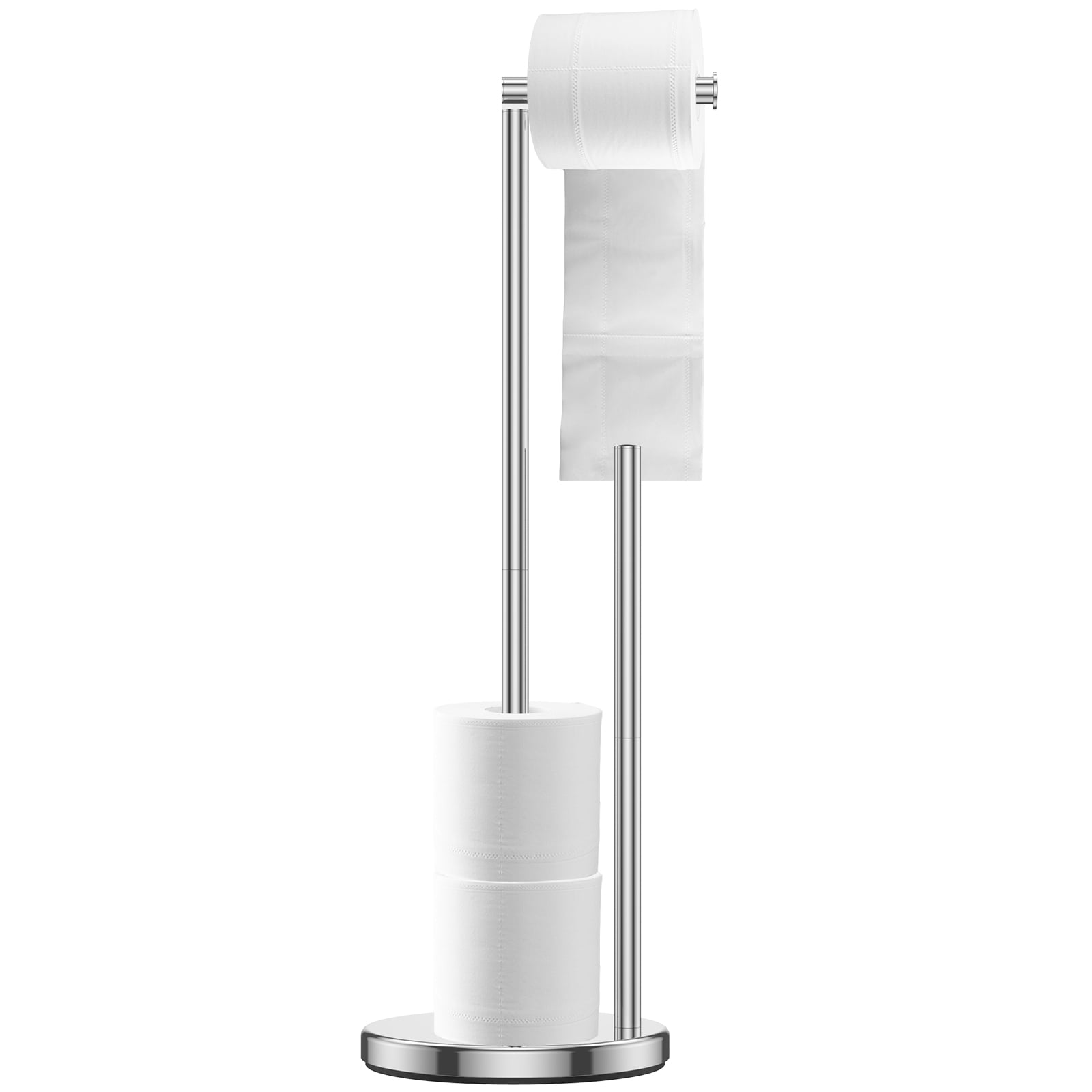 Free Standing Toilet Paper Holder Stand Brushed Nickel Toilet Roll ...