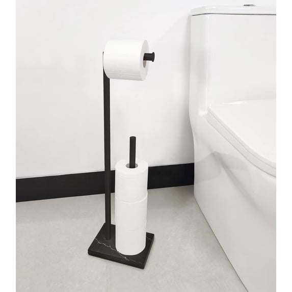 Free Standing Toilet Paper Holder Stand with Reserve, Heavy Weighted ...