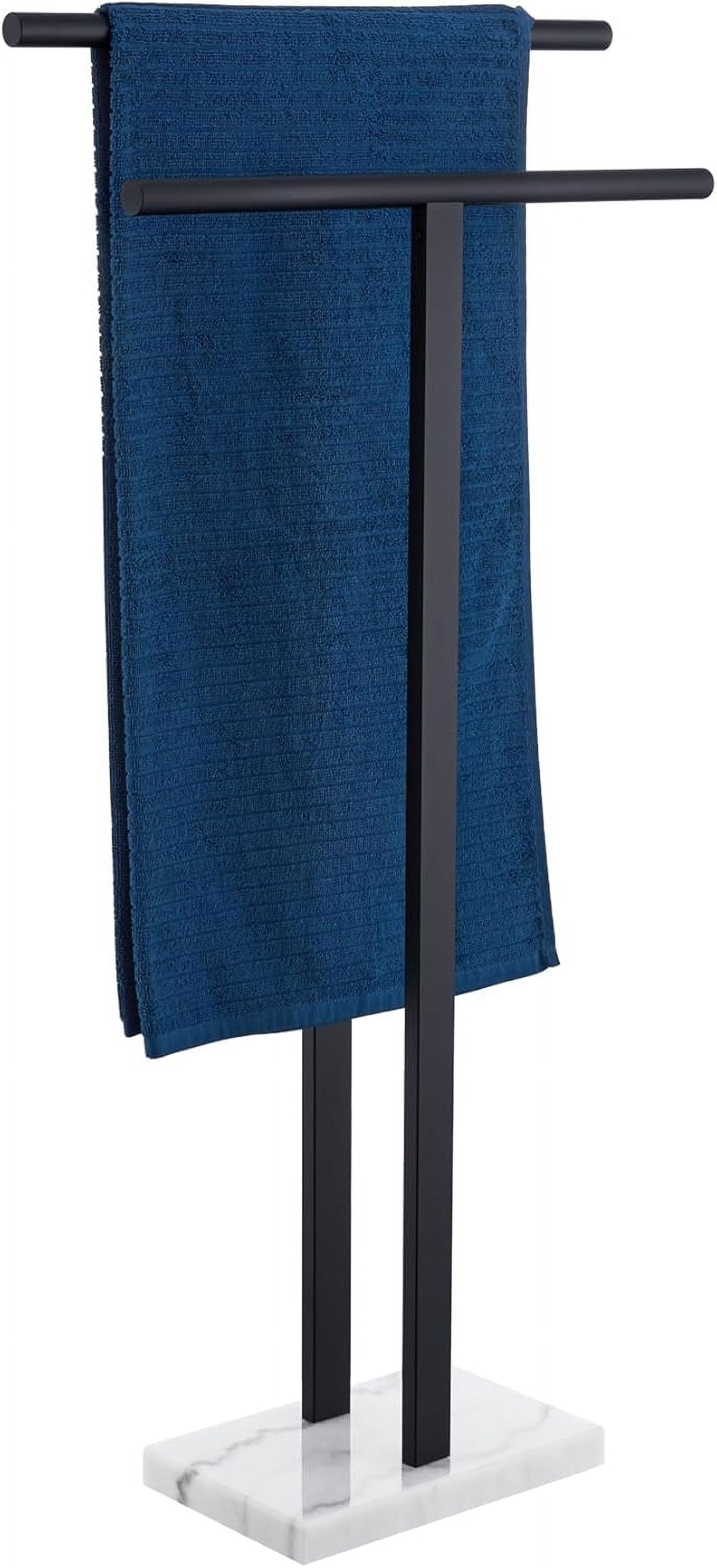 Free Standing Towel Racks Matte Black 2-Tier Towel Holder for Bathroom ...