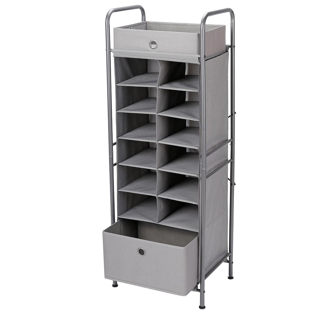 Free Standing Tower, Vertical Shoe Rack, 12 Cubby Shoe Organizer with ...