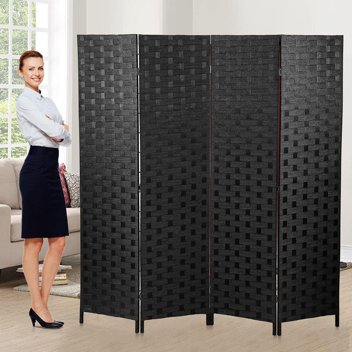 Free-Style Room Divider, 4 Panel 6 ft Portable Folding Privacy Screen ...