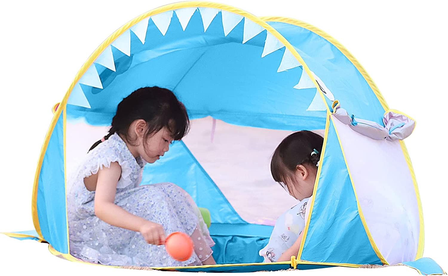 Free Swimming Baby Pop Up Baby Beach Tent with Pool, Portable Shark Sun ...