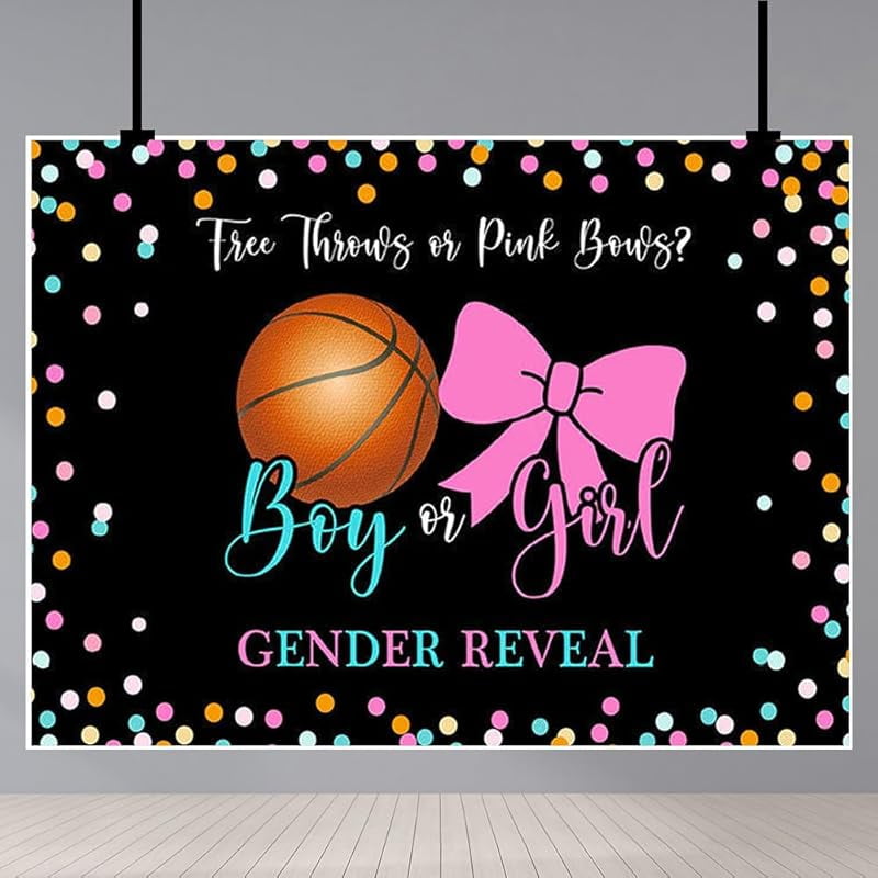Free Throws or Pink Bows Backdrops Colorful Dots Basketball Bow ...
