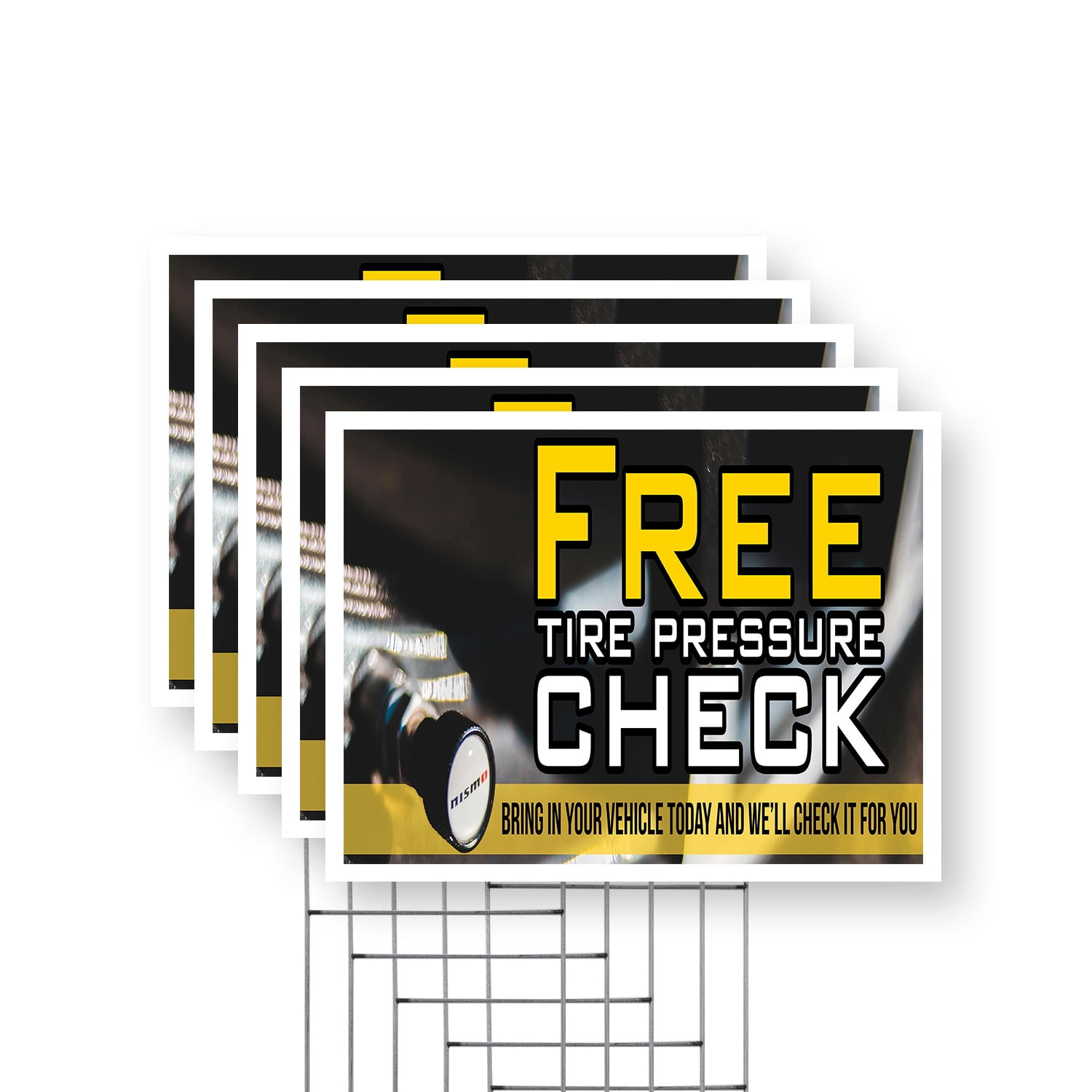 Free Tire Pressure Check Yard Sign 5 Pack of 18 Inch x 24 Inch Double ...