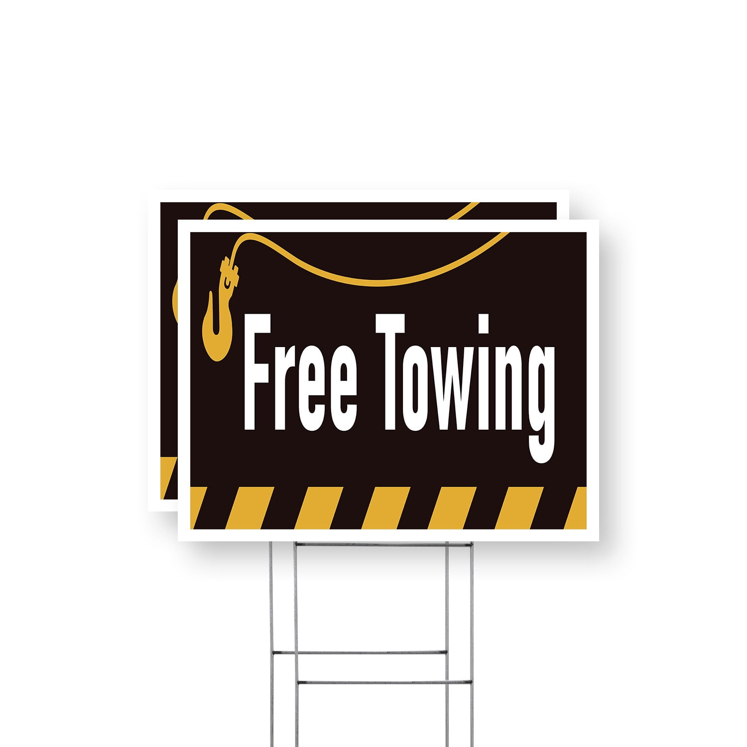 Free Towing Yard Sign 2 Pack of 12 Inch x 16 Inch Double Sided ...