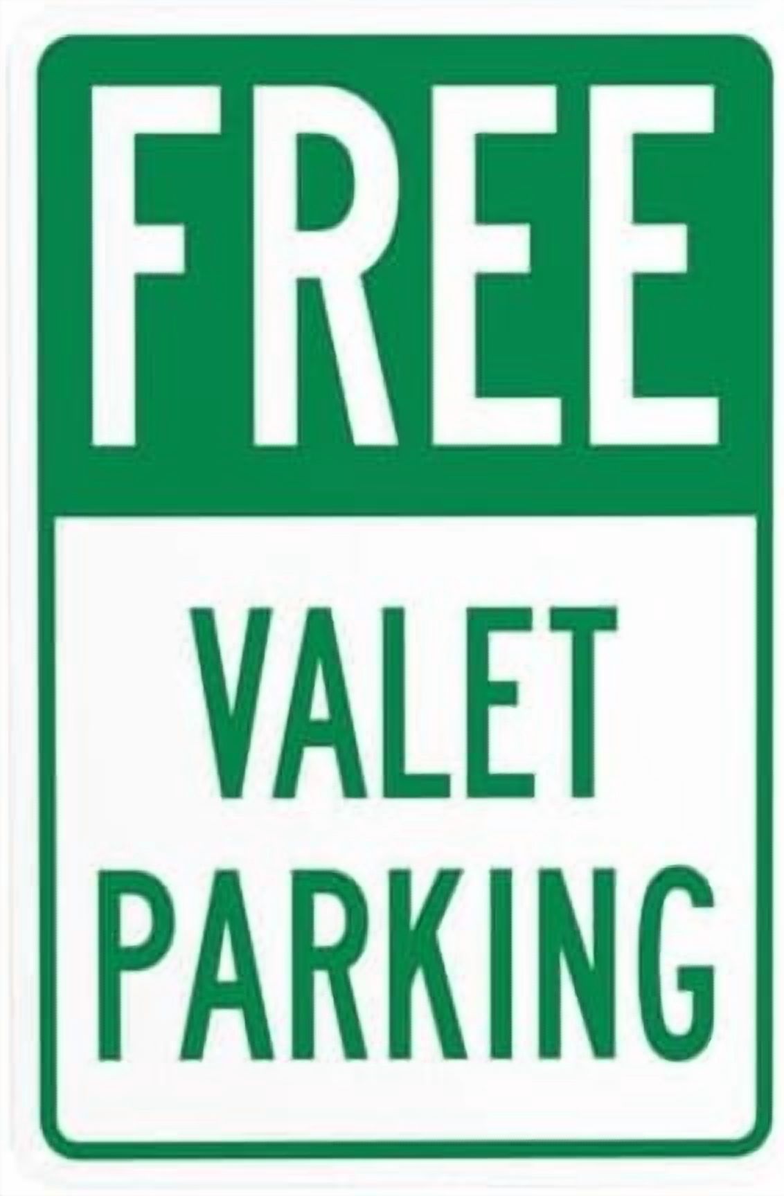 Free Valet Parking Warning Sign, Valet Parking Security Metal Signs for ...