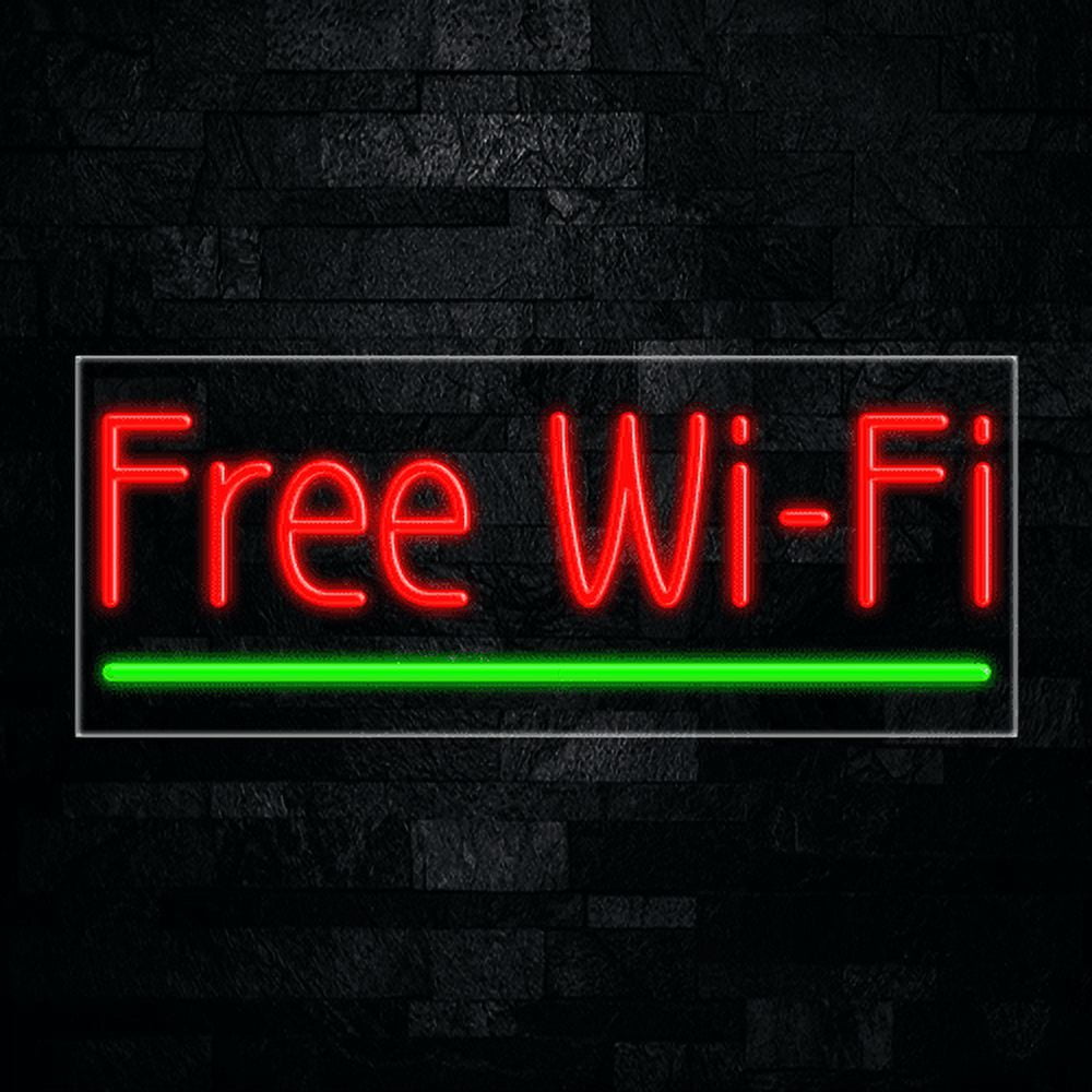 Free Wi Fi LED Neon Sign 30"L x 12"H #31406 - Walmart.com