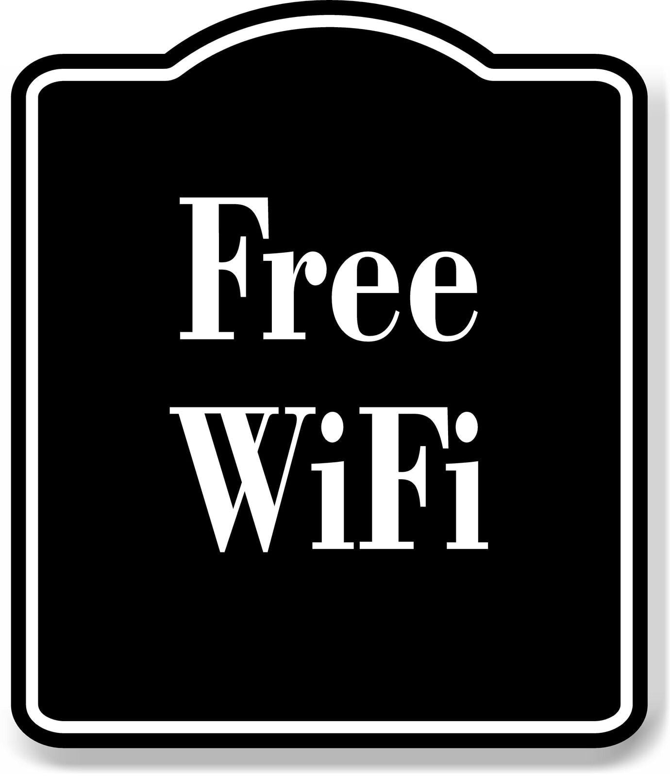 Free WiFi Elegant BLACK Aluminum Composite Sign, 15"x18" - Walmart.com