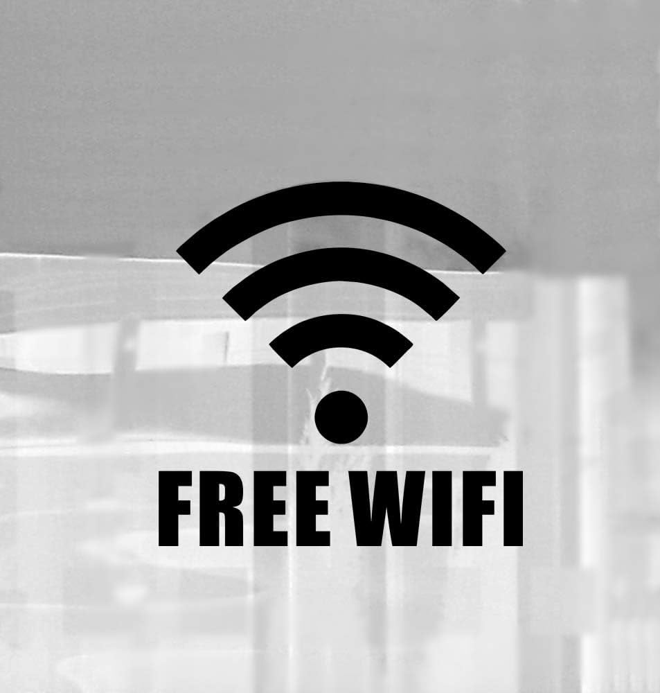 Free WiFi Label- UV Resistant, , Durable, Peel & Stick Wall Door ...