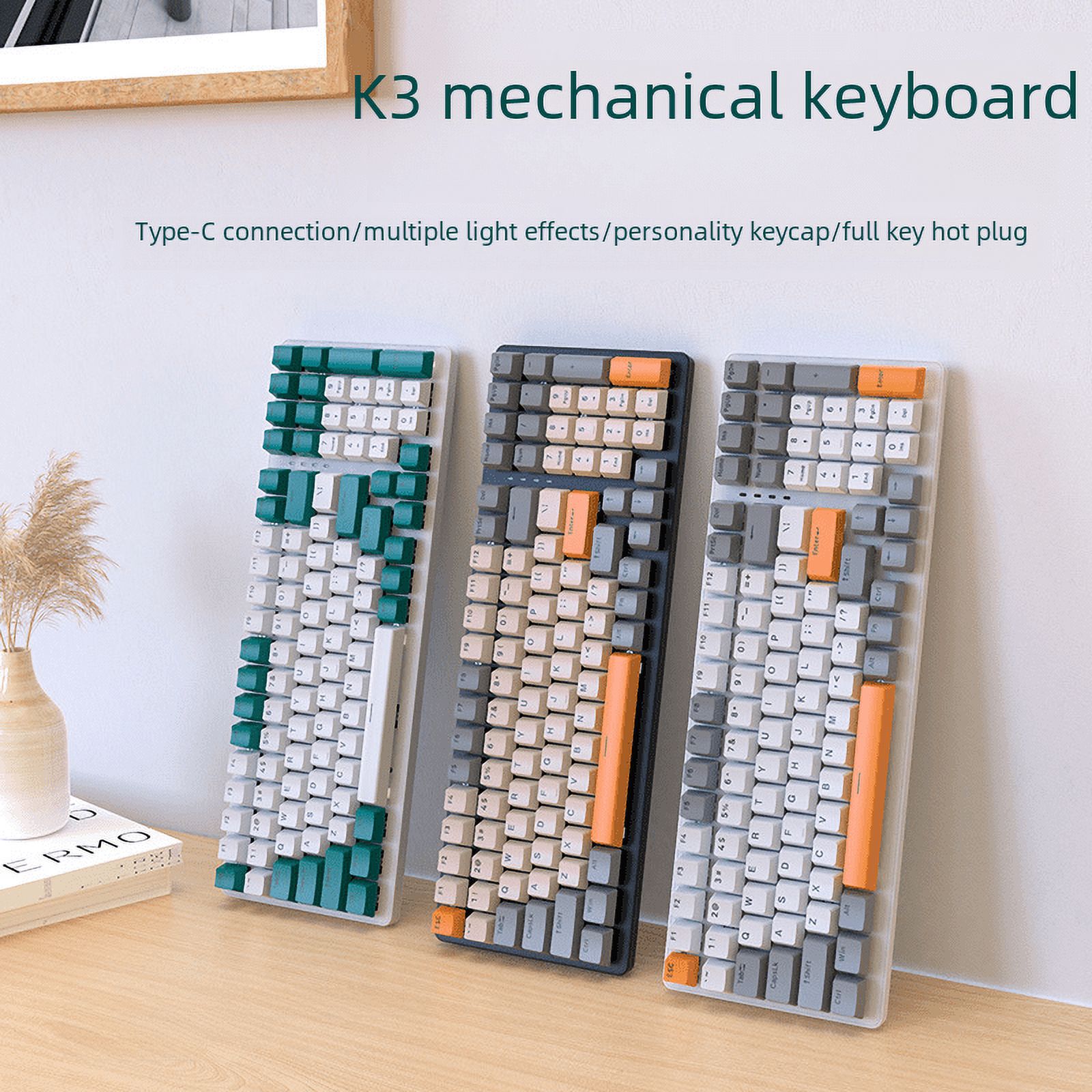 Free Wolf K3 Mechanical Keyboard 980 Game 100 Keys Customized Hot Plug ...