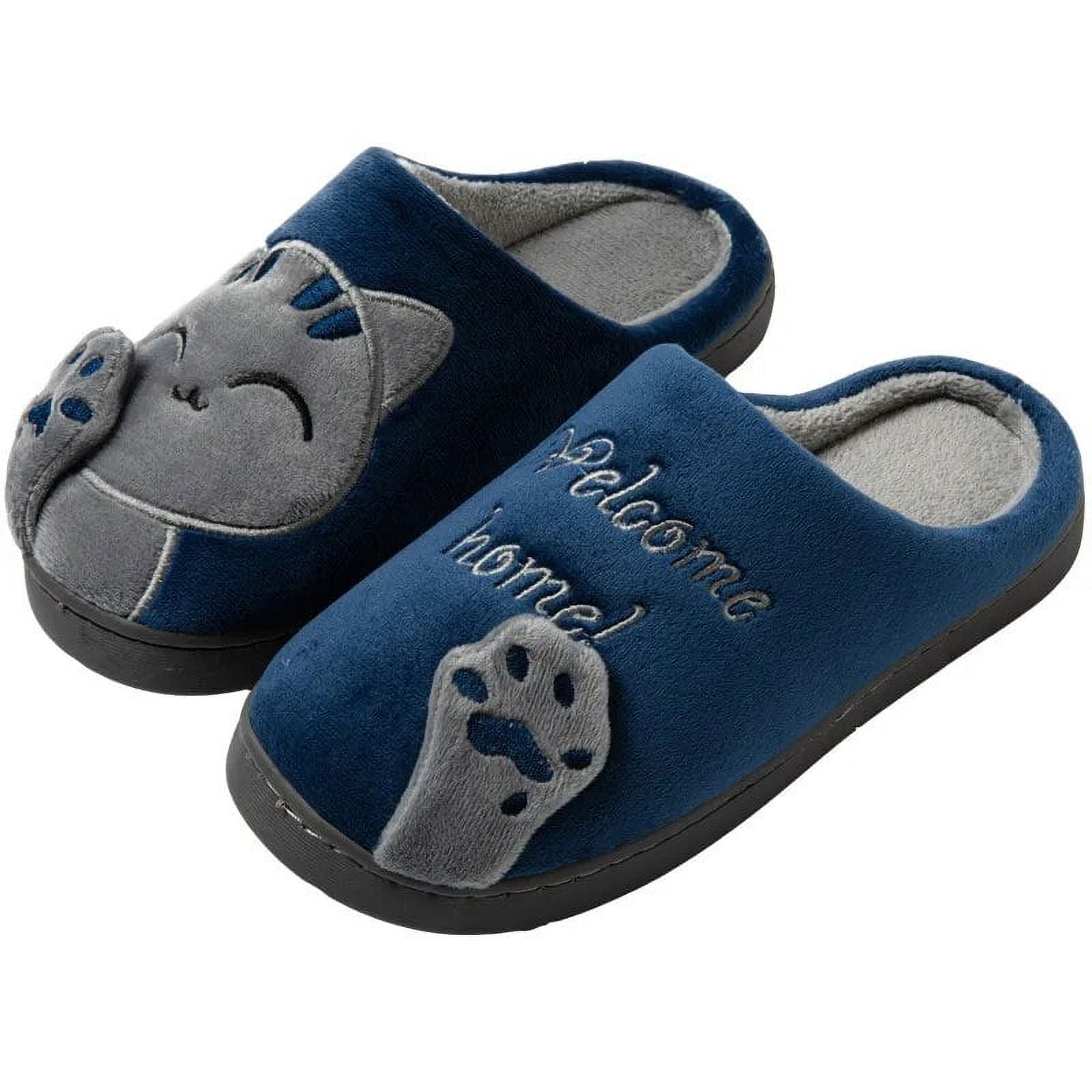 Free shipping Cute Cat Slippers Fluffy Furry Women Home Platform Cotton ...