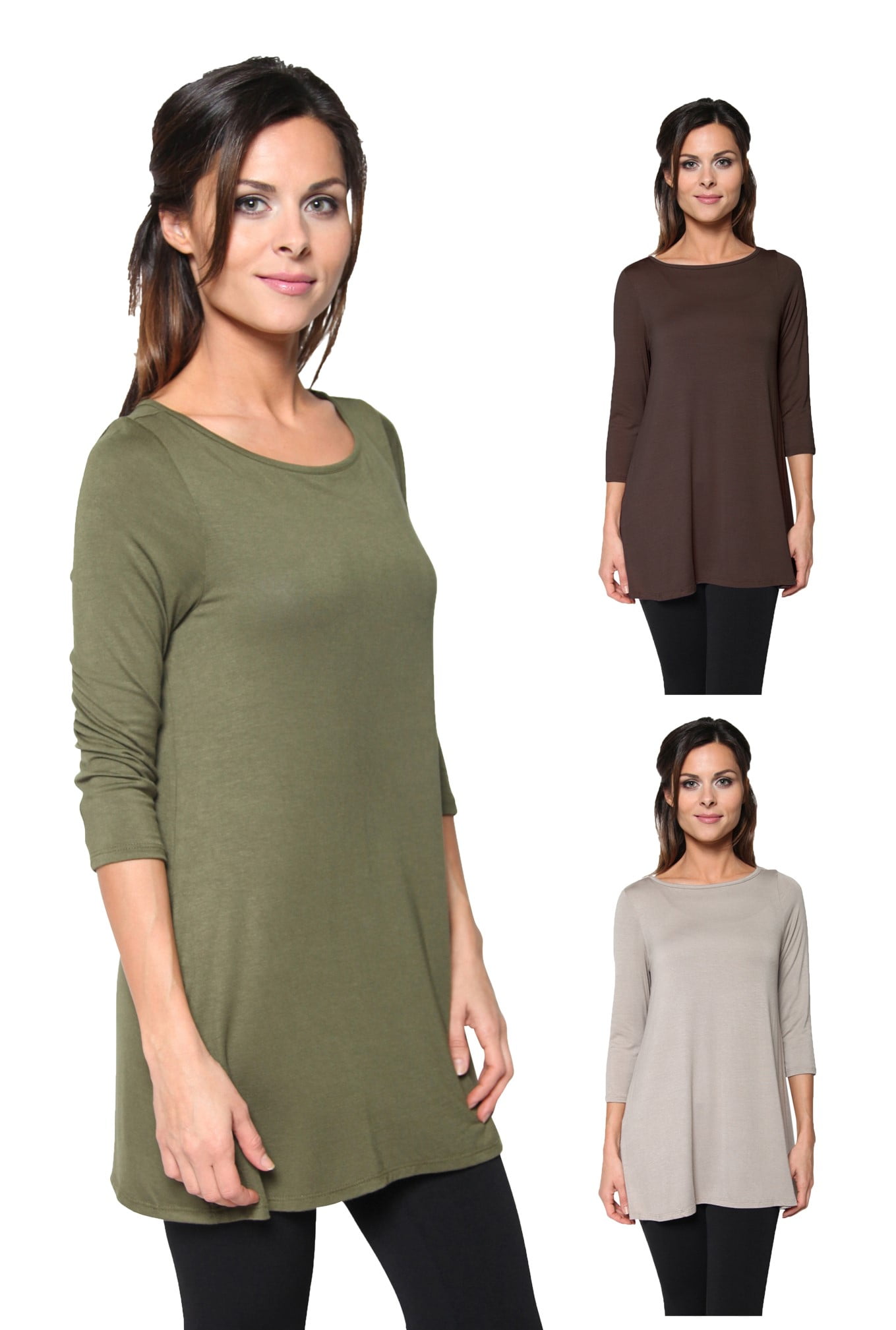 Free to Live 3 Pack Women's Loose Fit Long Elbow Sleeve Extra Long ...