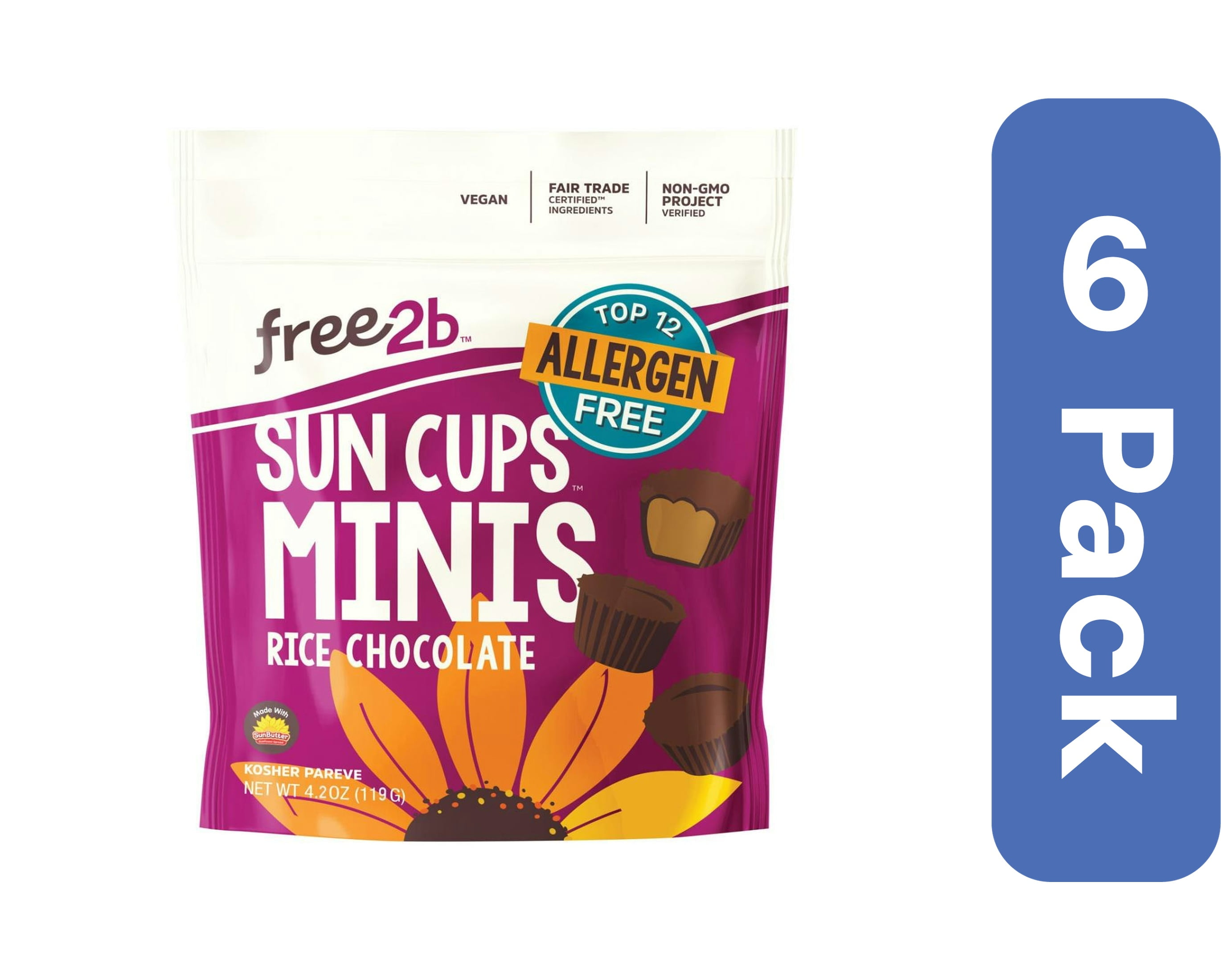 Free2B Foods Rice Chocolate Cups Mini 4.2 oz (Pack Of 6) - Walmart.com