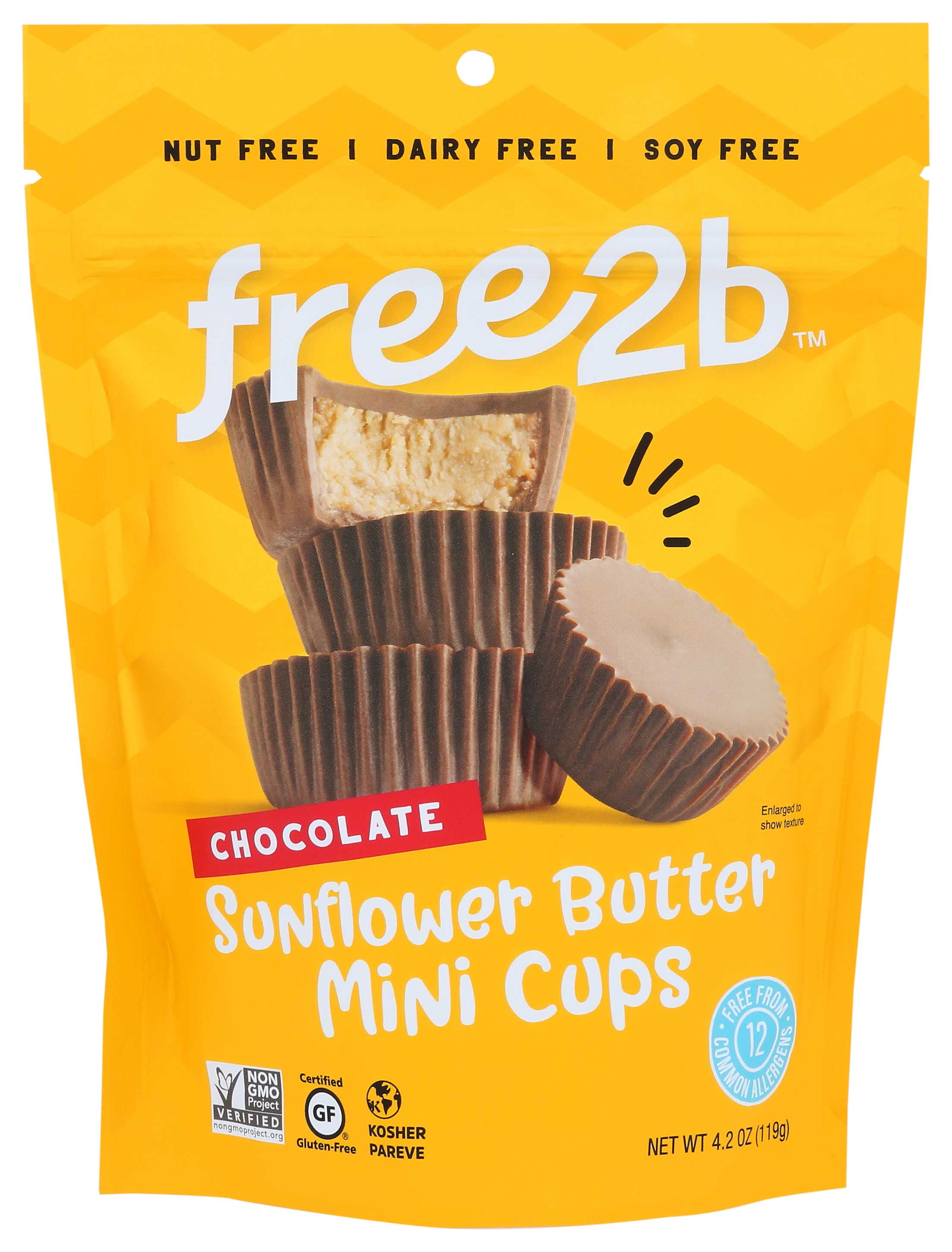 Free2b Dark Chocolate Sunflower Butter Mini Cups, 4.2 Ounces, 6 Per ...