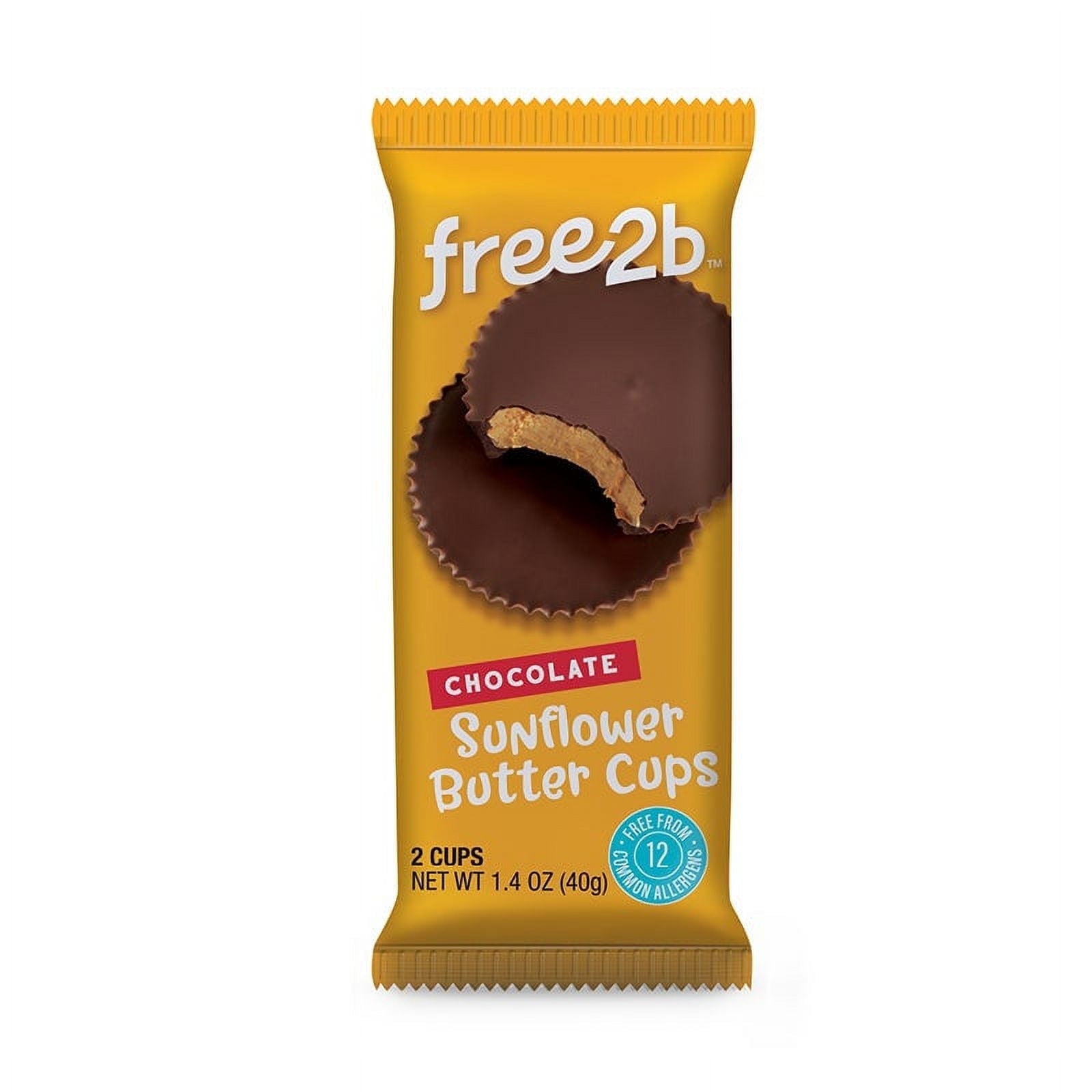 Free2b Sunflower Butter Cups Chocolate 2 Cups Pack of 4 - Walmart.com