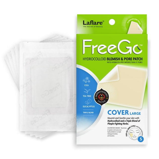 FreeGo™ Hydrocolloid Acne Patches for Face, Large Pimple Patches for ...