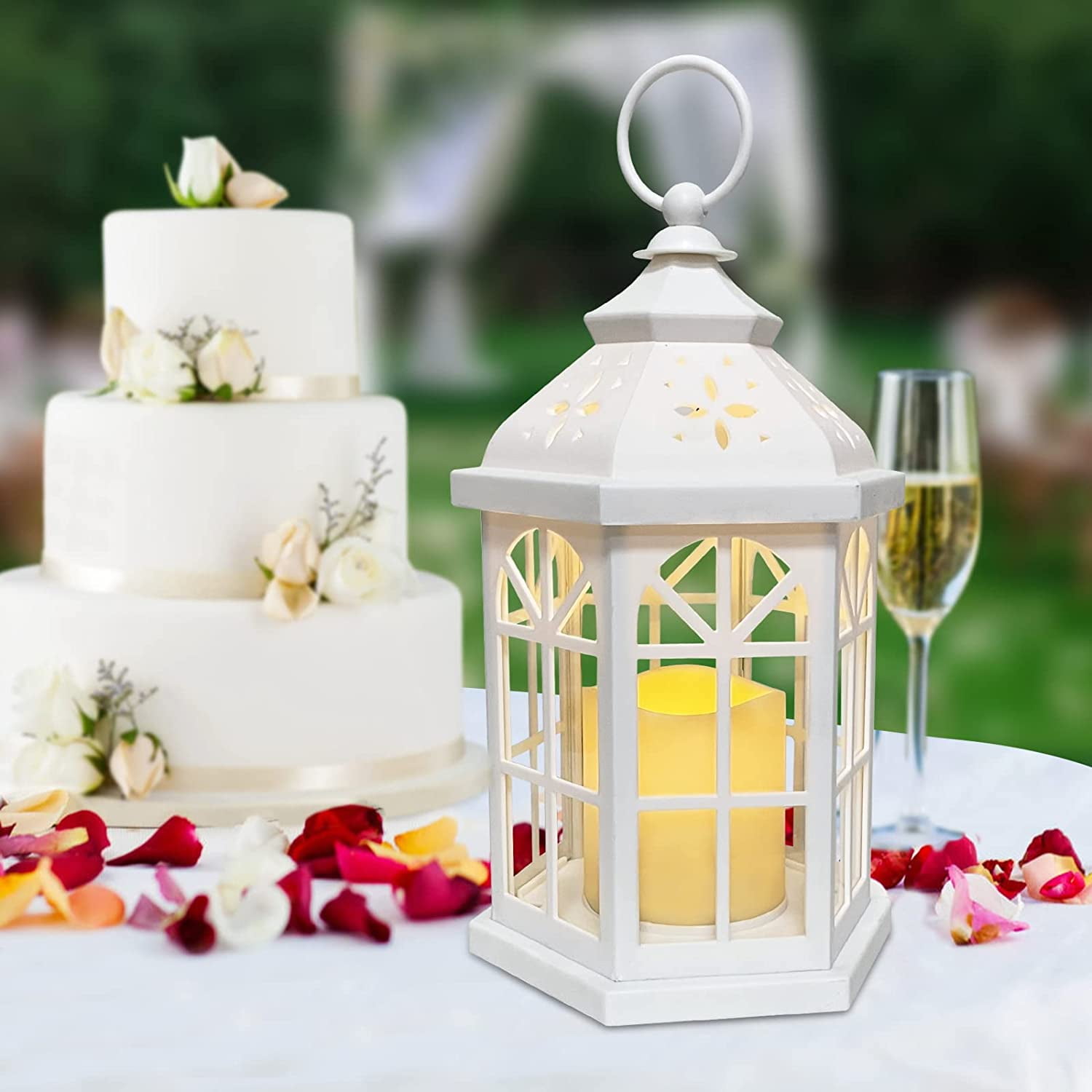 FreeLung 11" Wedding White Table LED Outdoor Hanging Lantern - Walmart.com
