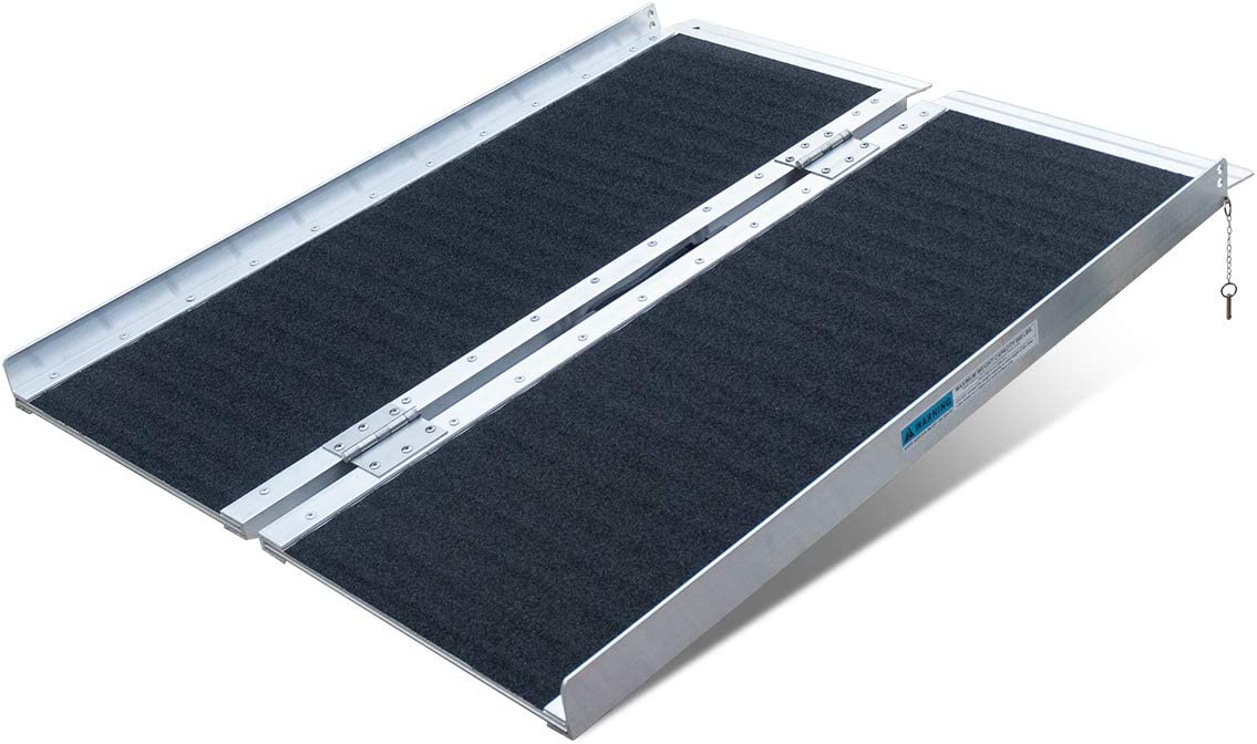 FreeLung 3FT Folding Aluminum Wheelchair Ramp, 600 lb Capacity ...