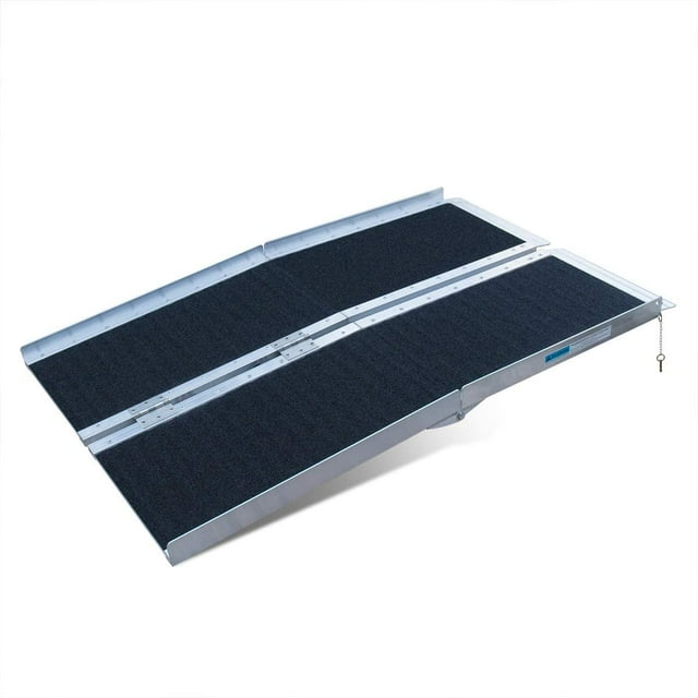 FreeLung 4FT Non-Skid Wheelchair Ramp Traction Folding Aluminum Scooter ...