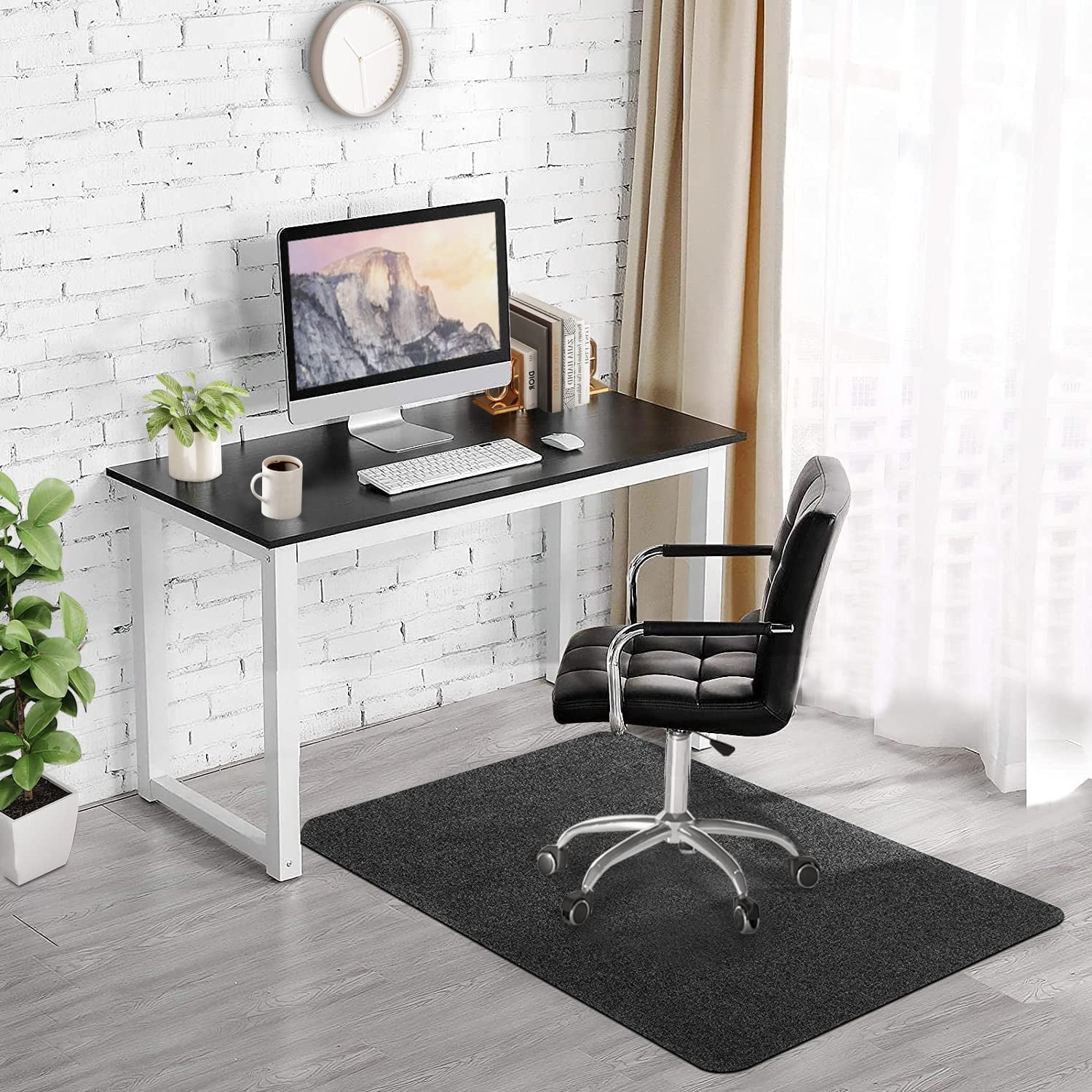 "FreeLung Black Office Chair Mat, 48""x36"" Thick Desk Floor Protector ...