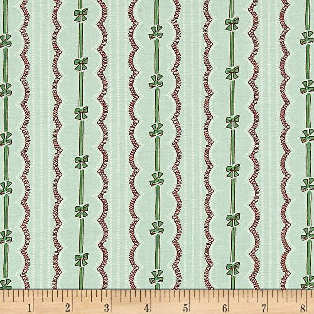 FreeSpirit Verna Mosquera Peppermint Rose Ribbons & Bows Pine Cotton ...