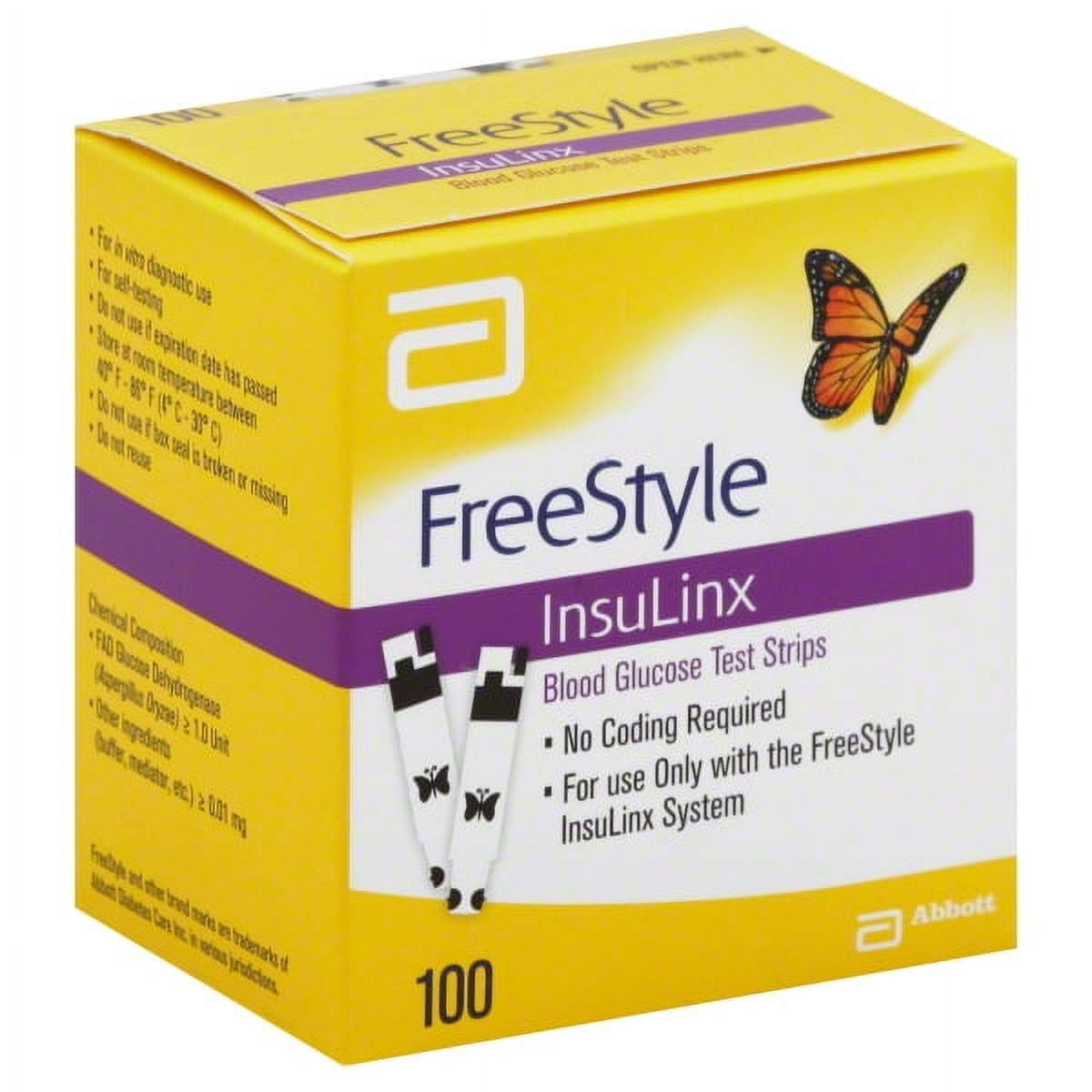 FreeStyle InsuLinx Blood Glucose Test Strips, 100 count HSA/FSA ...