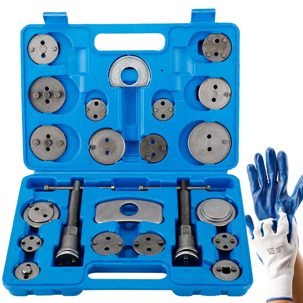 FreeTec 24pcs Disc Brake Caliper Tool Set, Car Brake Piston Compressor ...