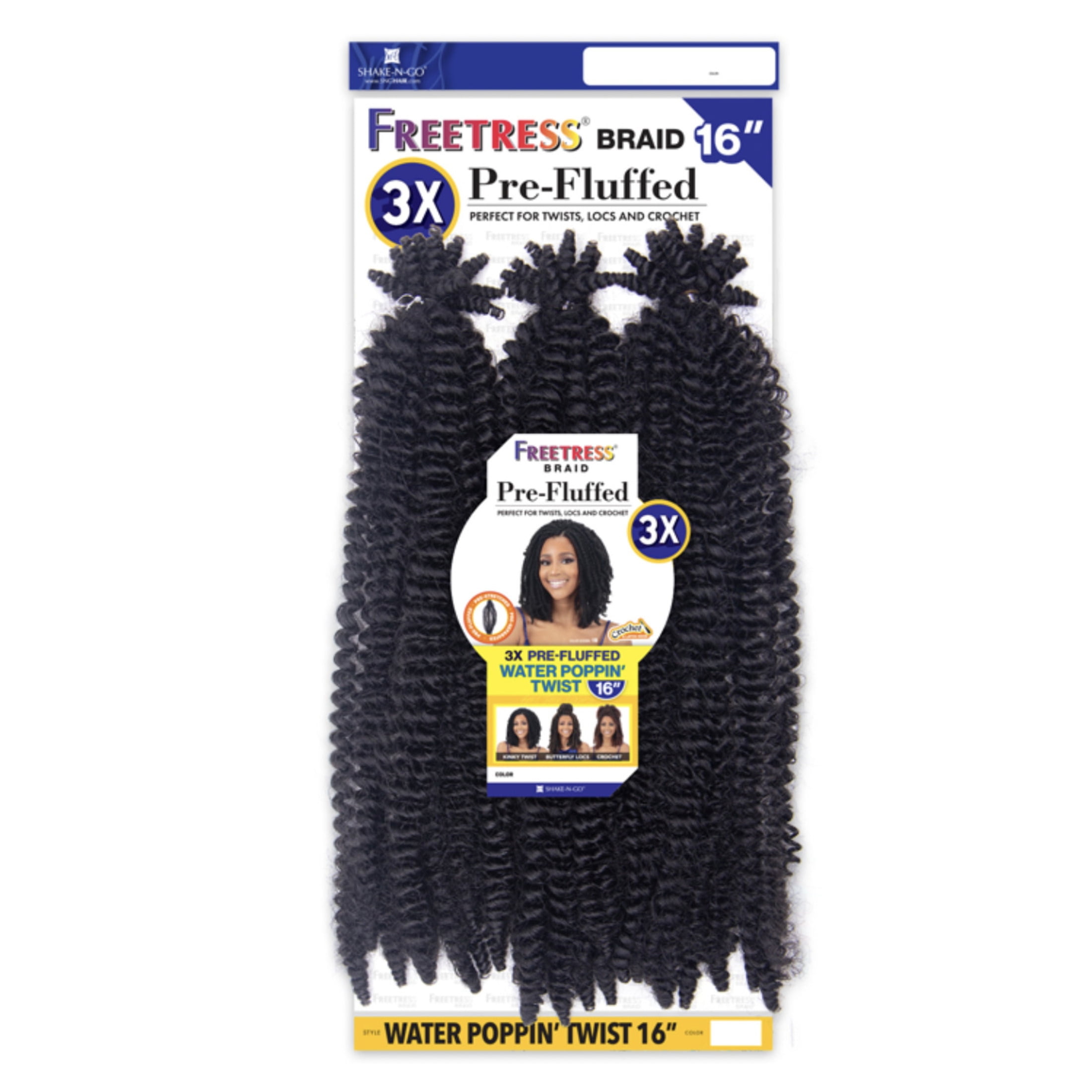 Freetress 3x Pre-fluffed Water Popping Twist 16" - Walmart.com