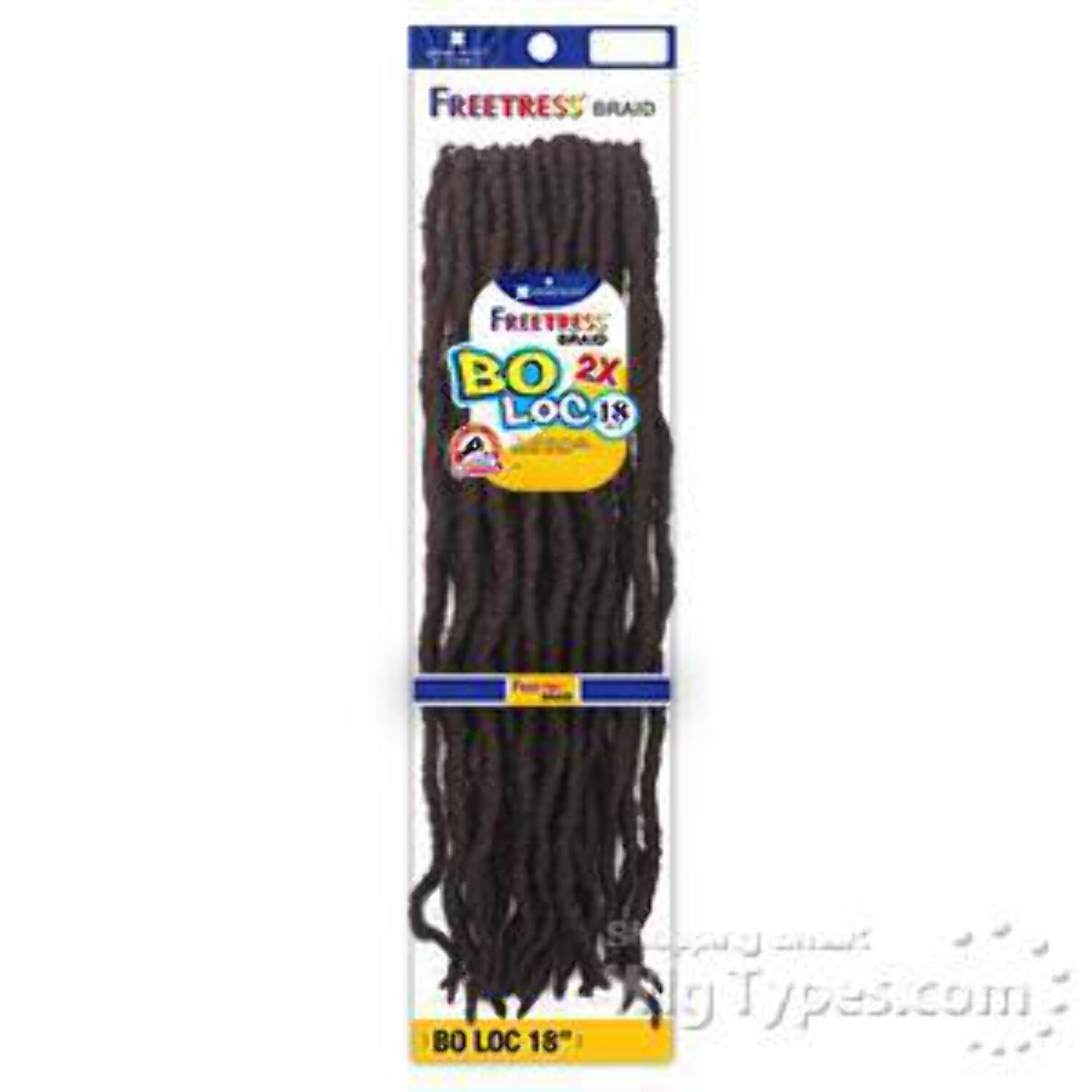 FreeTress Synthetic Hair Crochet Braids 2X Bo Loc 18" - Walmart.com