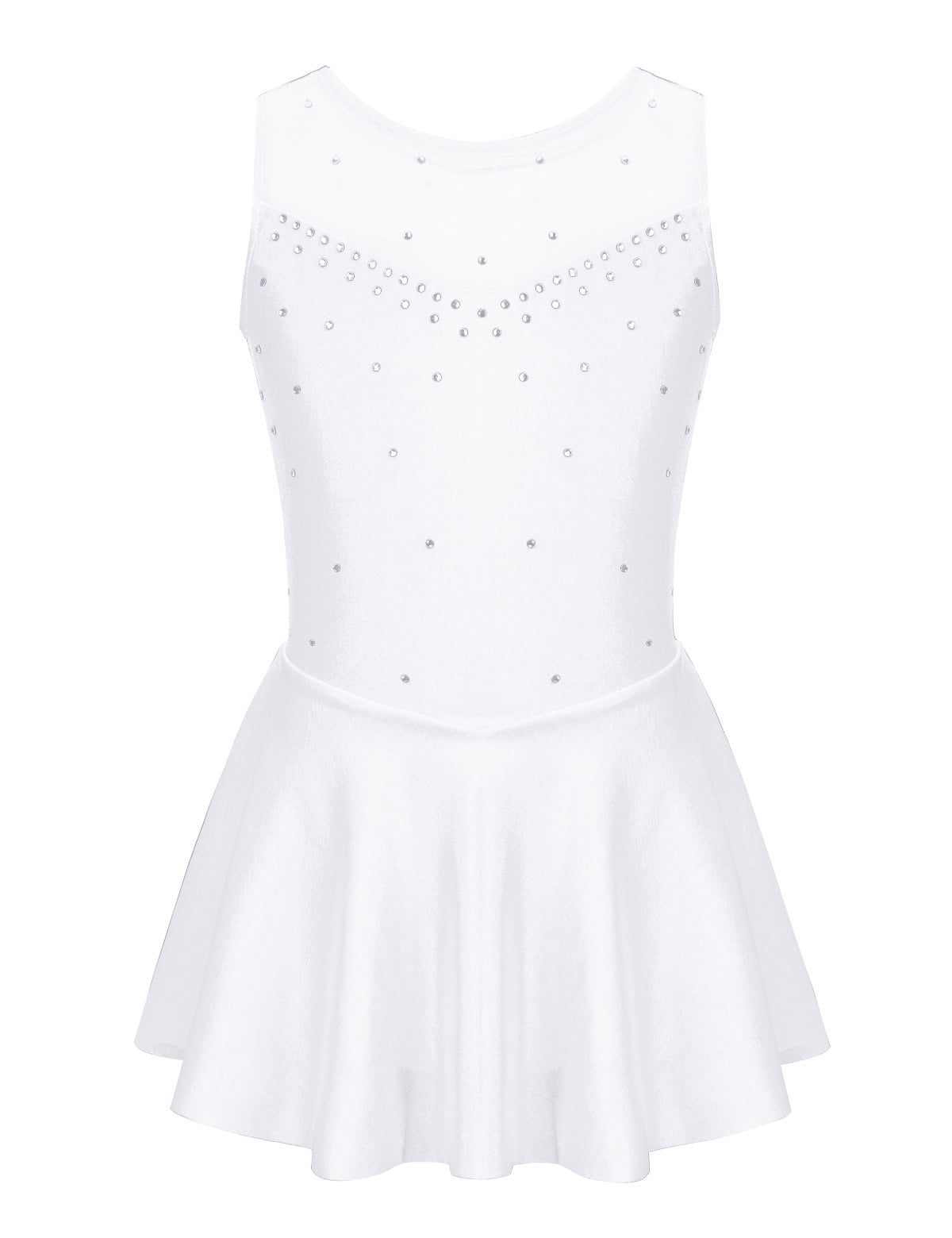 Freebily Girls Sleeveless Sparkly Rhinestone Roller Skating Dresses for ...