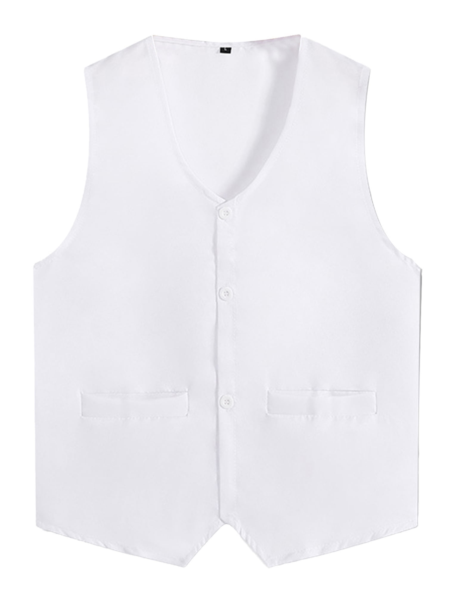 Freebily Kids Boys Girls Button Volunteer Vest Color V-Neck Sleeveless ...