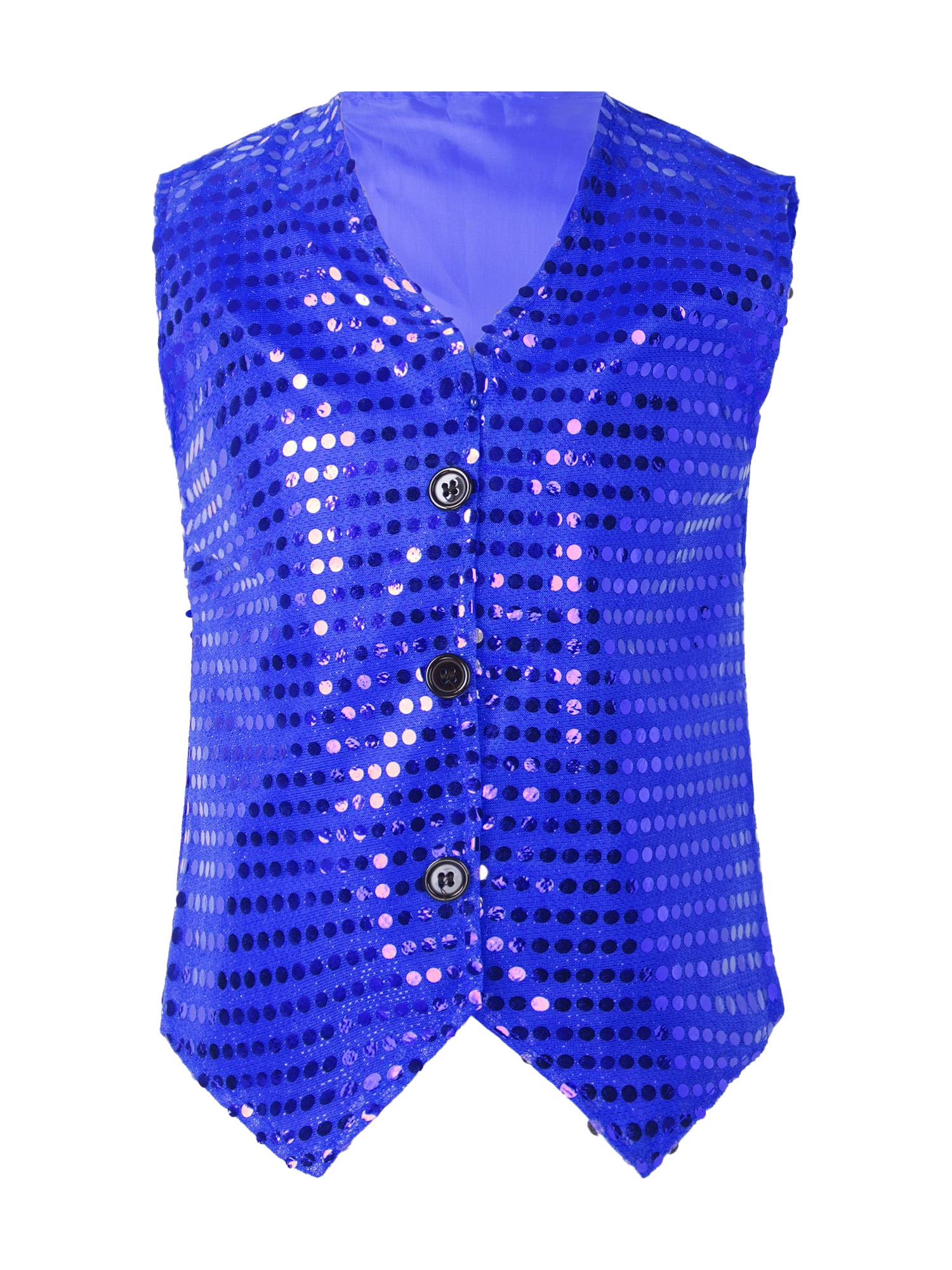 Freebily Kids Boys Girls Sparkling Vest Jazz Hip-Hop Dance Shiny ...