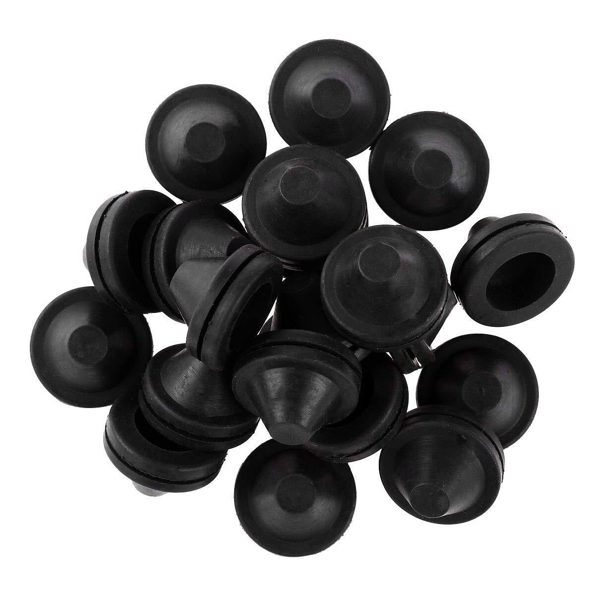 Freebily Rubber Wire Hole Dust Covers Plugs Black Tapered Cable Seal ...