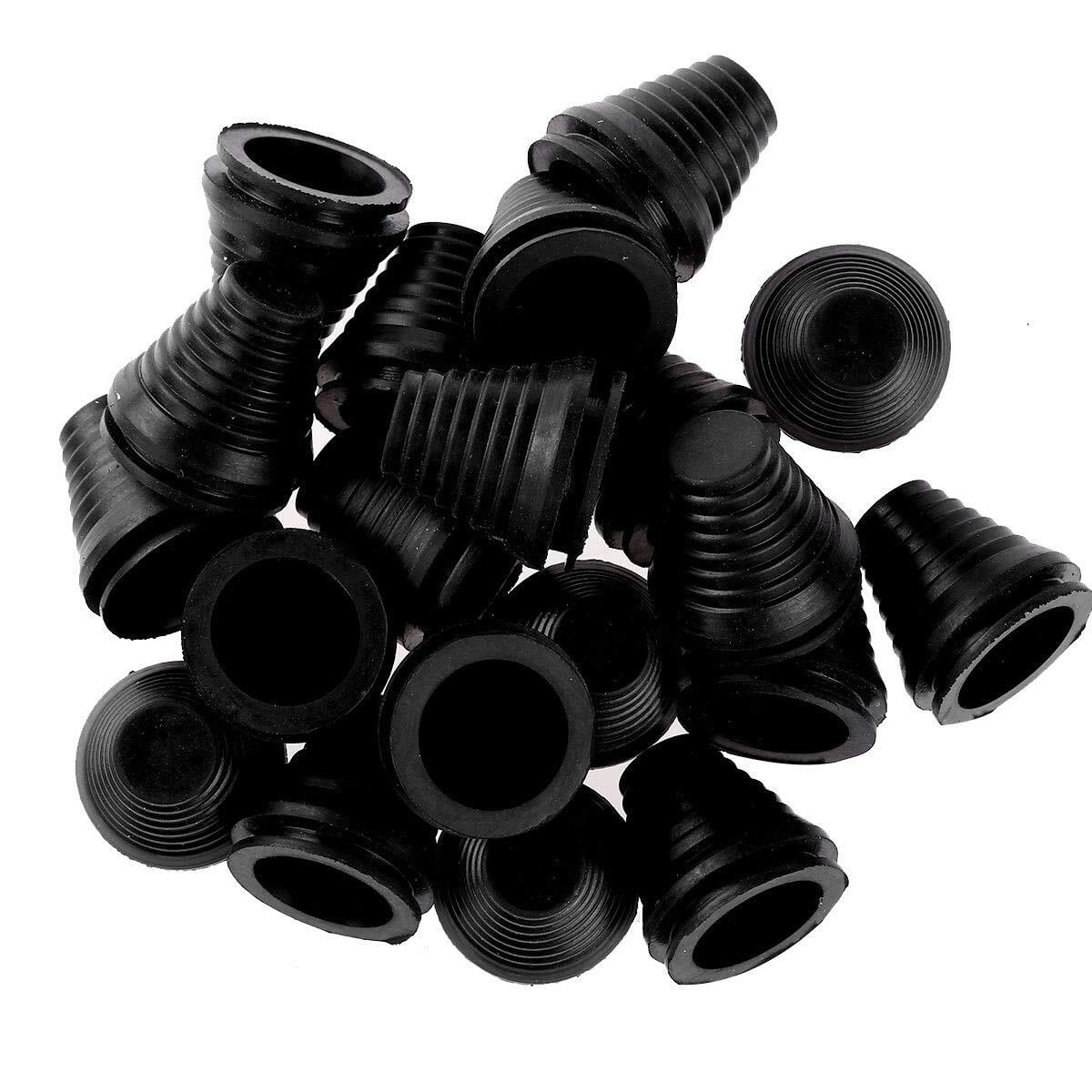 Freebily Rubber Wire Hole Dust Covers Plugs Black Tapered Cable Seal ...