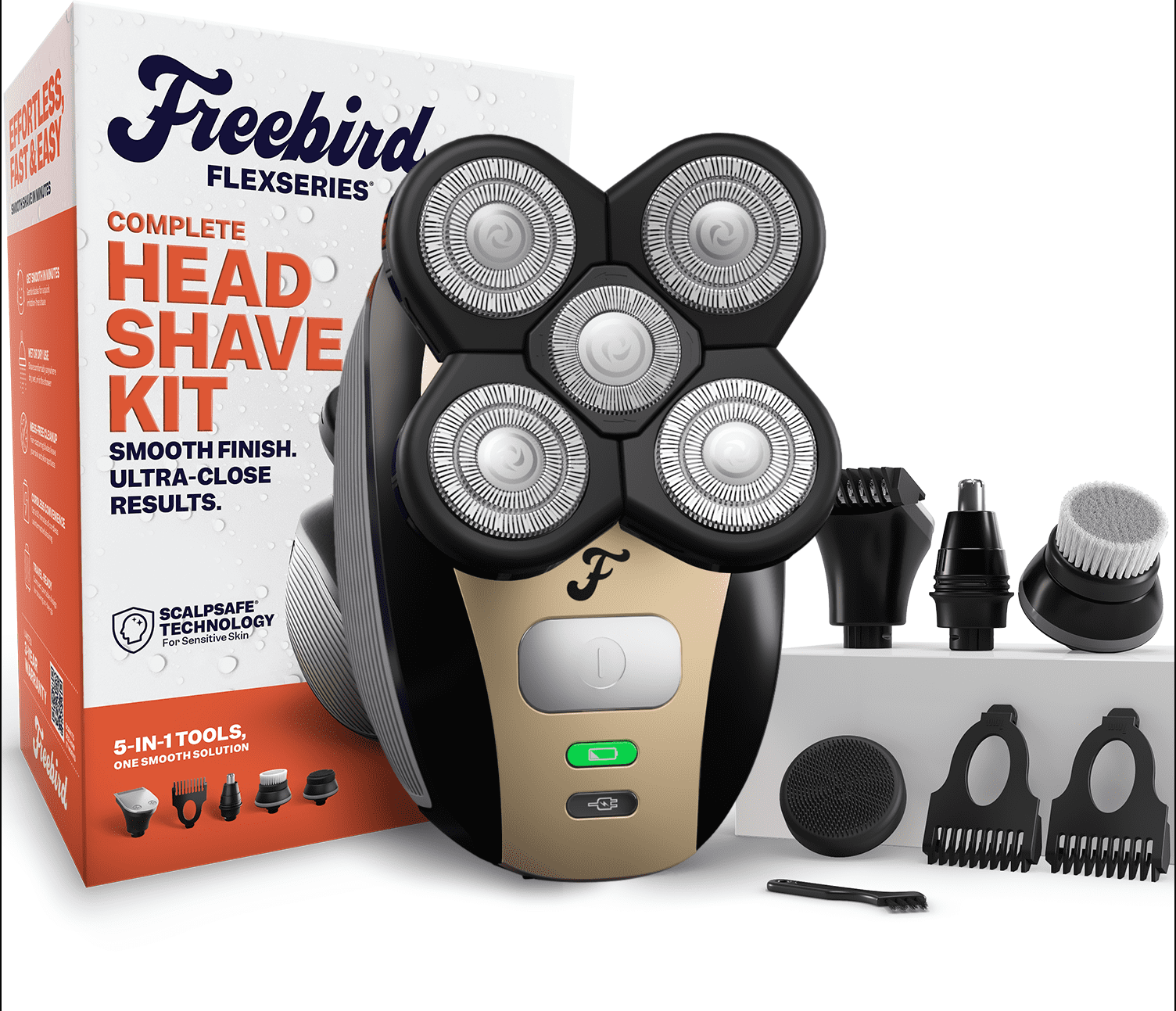 Freebird FlexSeries Waterproof Wet Dry Electric Head & Body Shave Kit ...