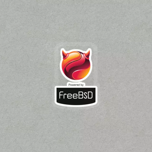 Freebsd Powered Geek Sticker - Open Source Operating System Decalphone Decal Water Bottle ...