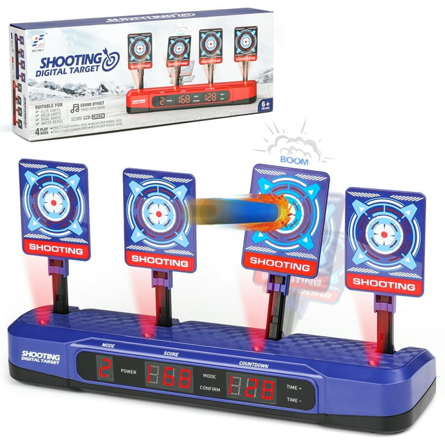 Freecat Electronic Shooting Target for Nerf, 4 Shooting Target Scoring ...