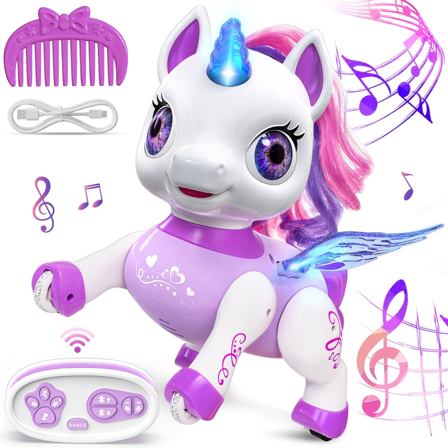 Freecat Girls Unicorn Robot Toy, Remote Control Dancing Unicorn Kids ...