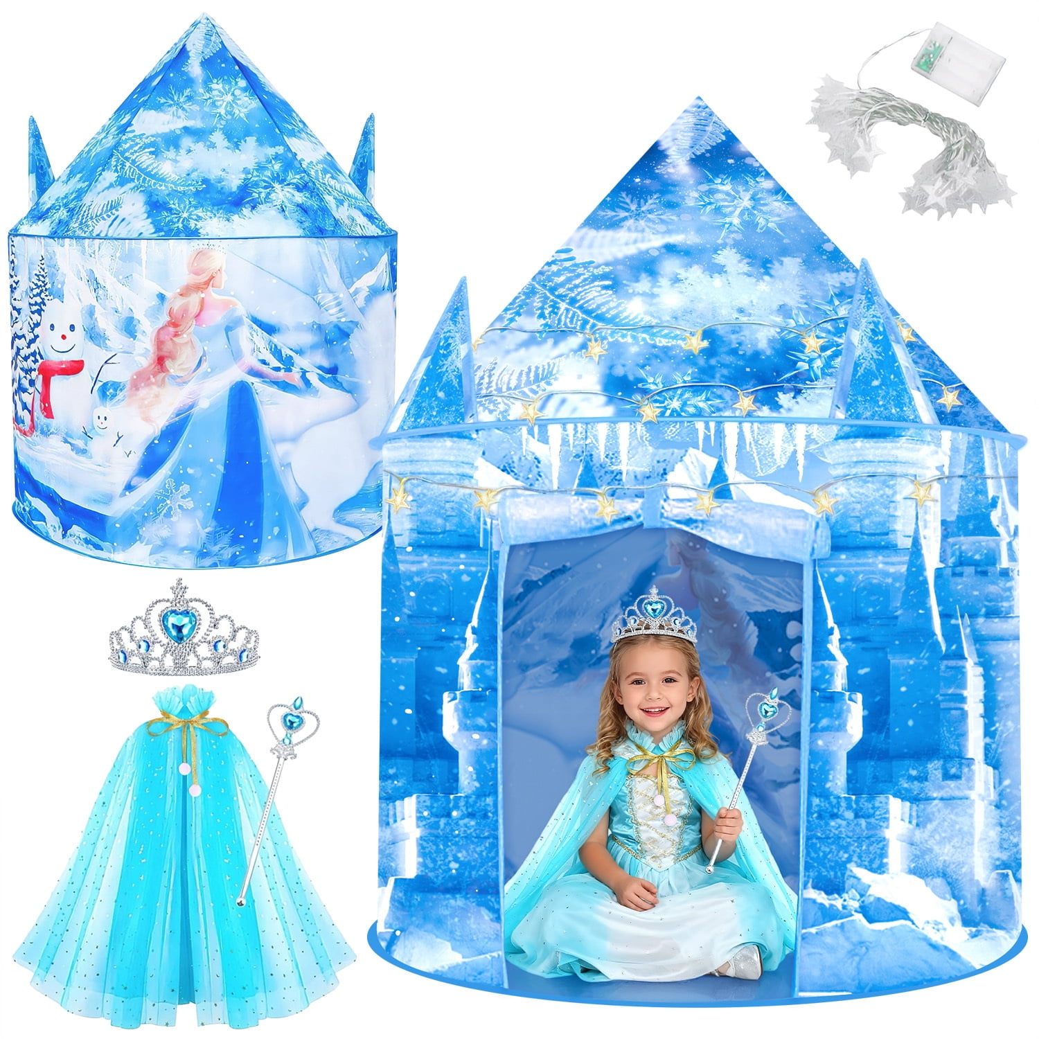 Freecat Ice Castle Play Tent for Girls with LED, Indoor/Outdoor Use ...