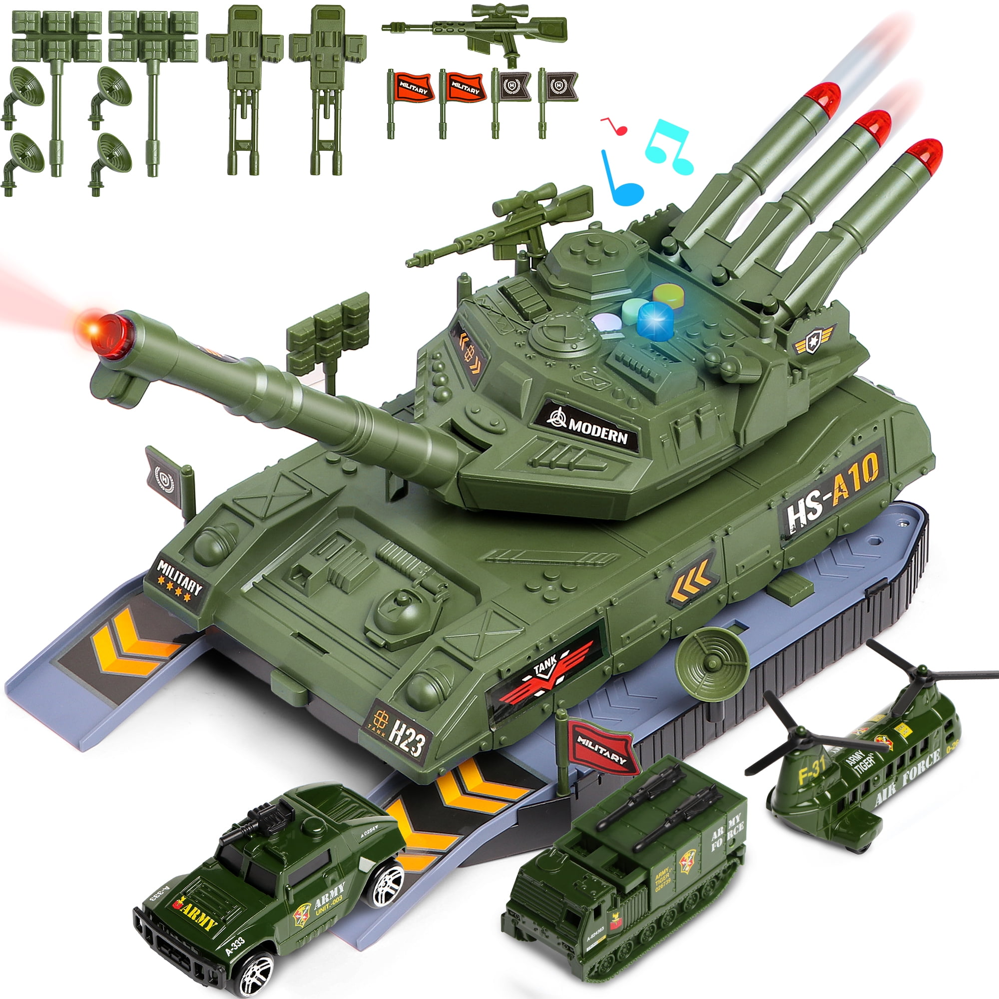 Freecat 3-Pack Mini Army Tank Toy Set With Light & Sound for Kids Age 3 ...