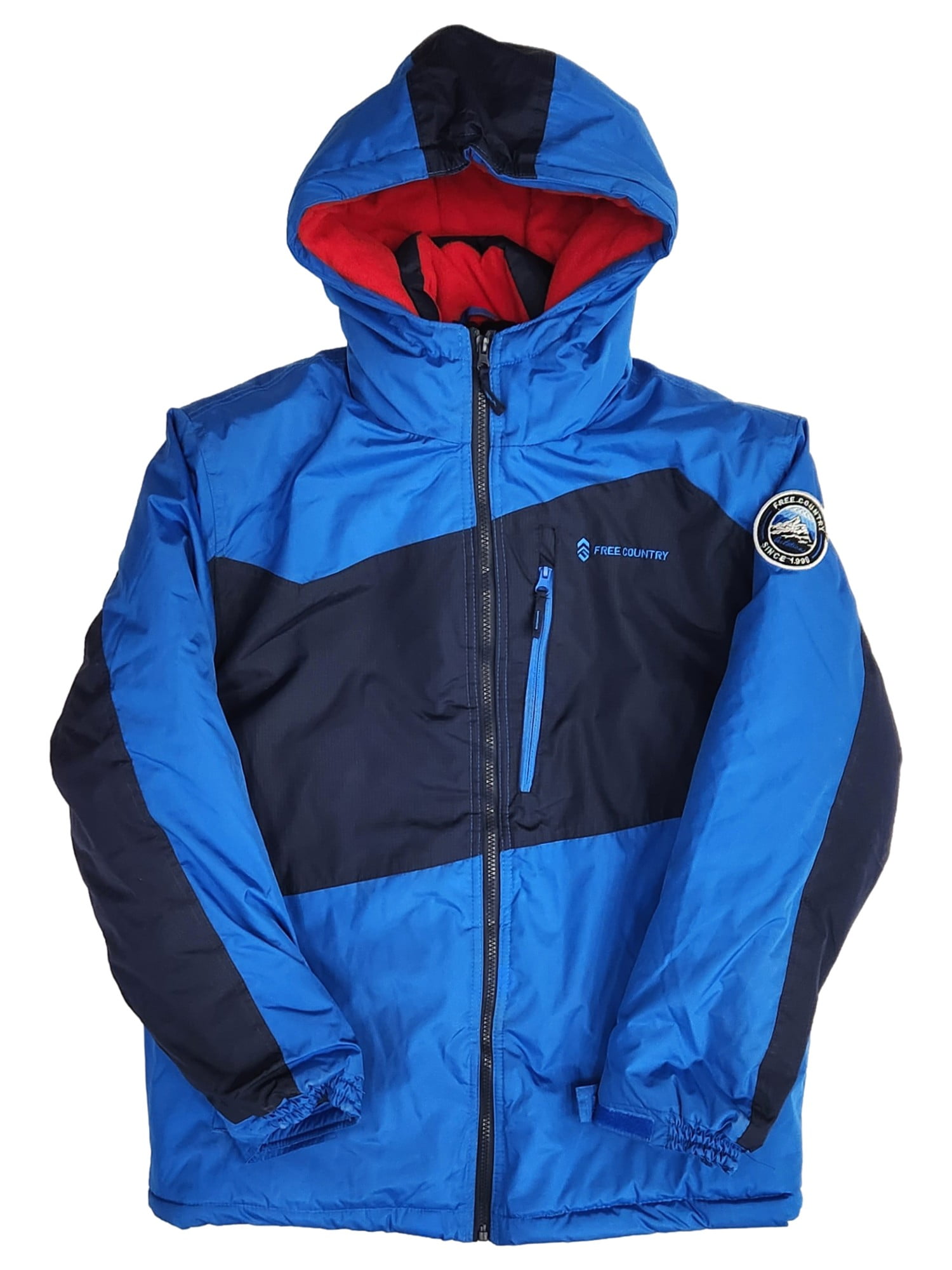 Freecountry Boys Two-Toned Blue Fleece Lined Winter Coat Ski Jacket XS ...