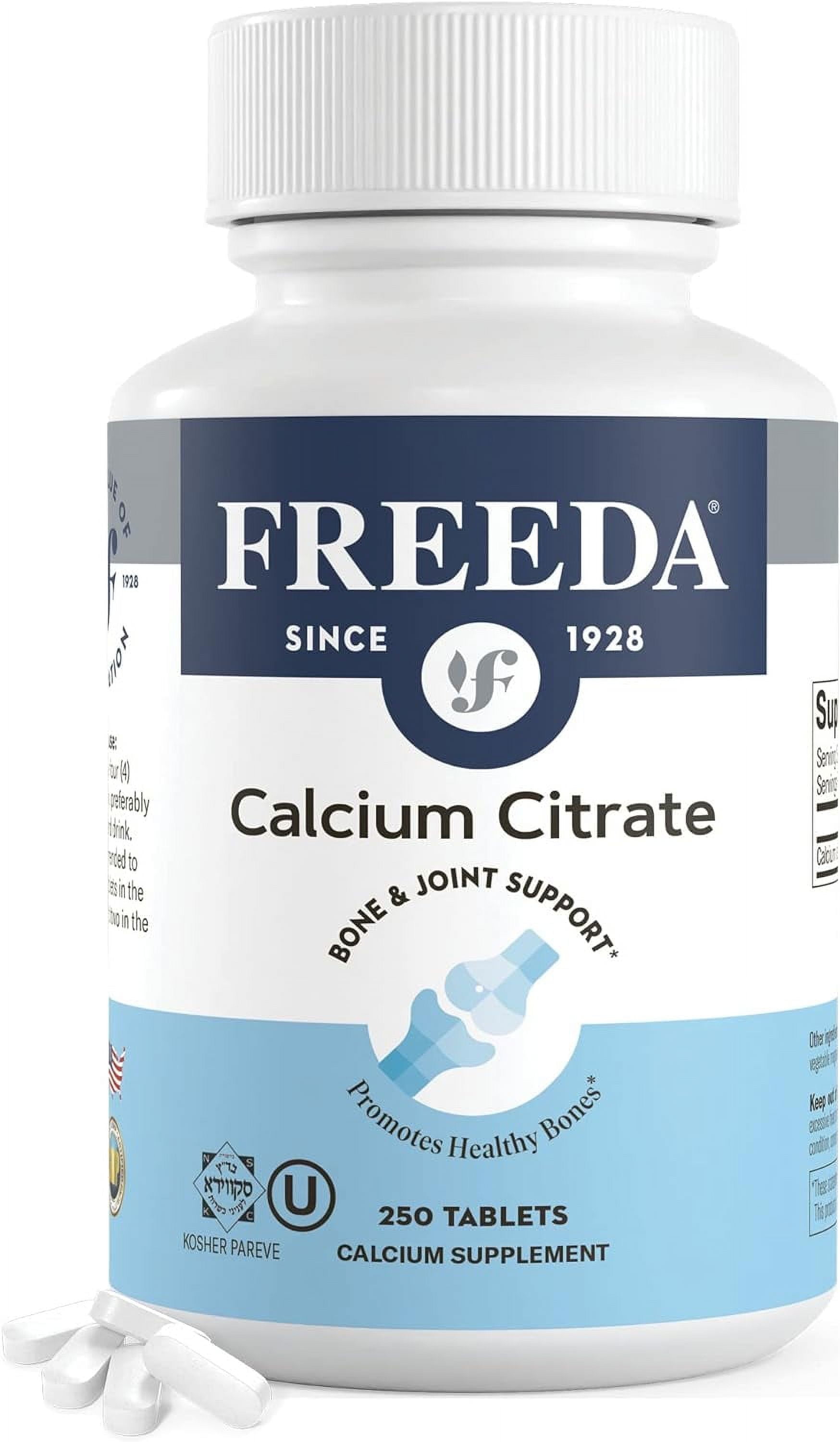 Freeda Calcium Citrate Supplement | 1000 mg per Serving | Vegan, Kosher ...
