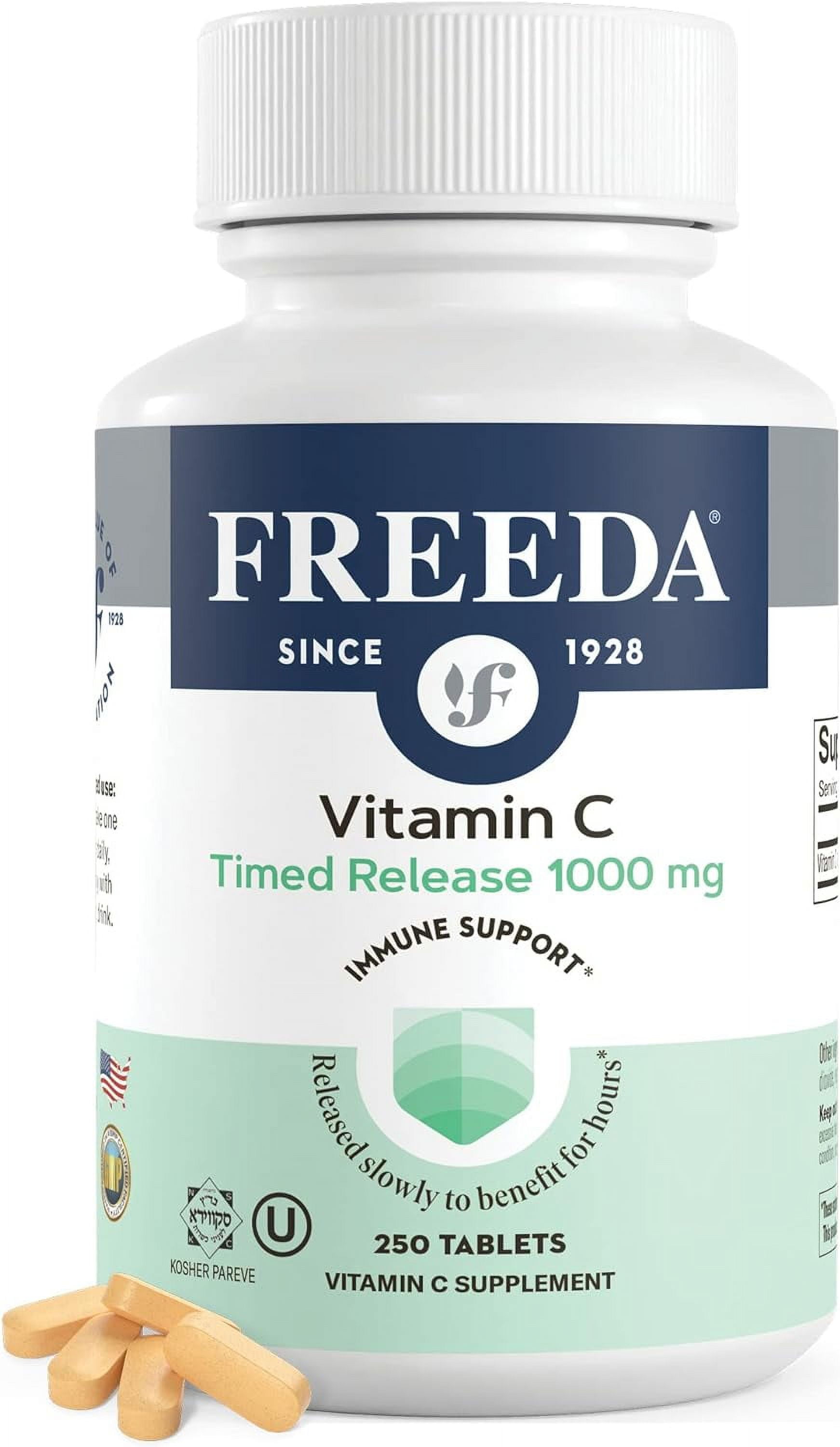 Freeda Timed Release Vitamin C Supplement for Immune Support, 1000mg ...